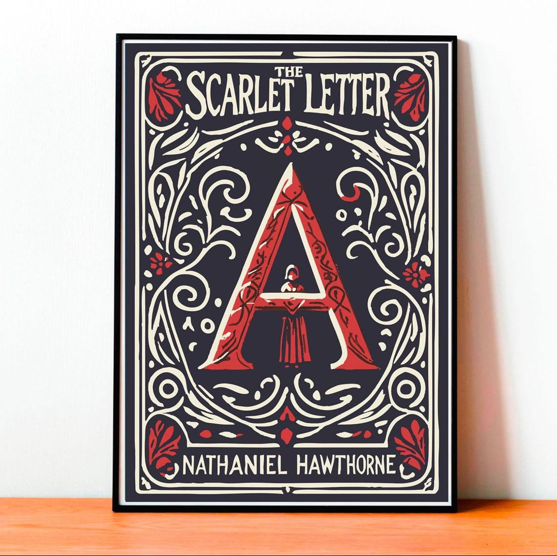 SEPT The Scarlet Letter Poster, Nathaniel Hawthorne Art, Classic ...