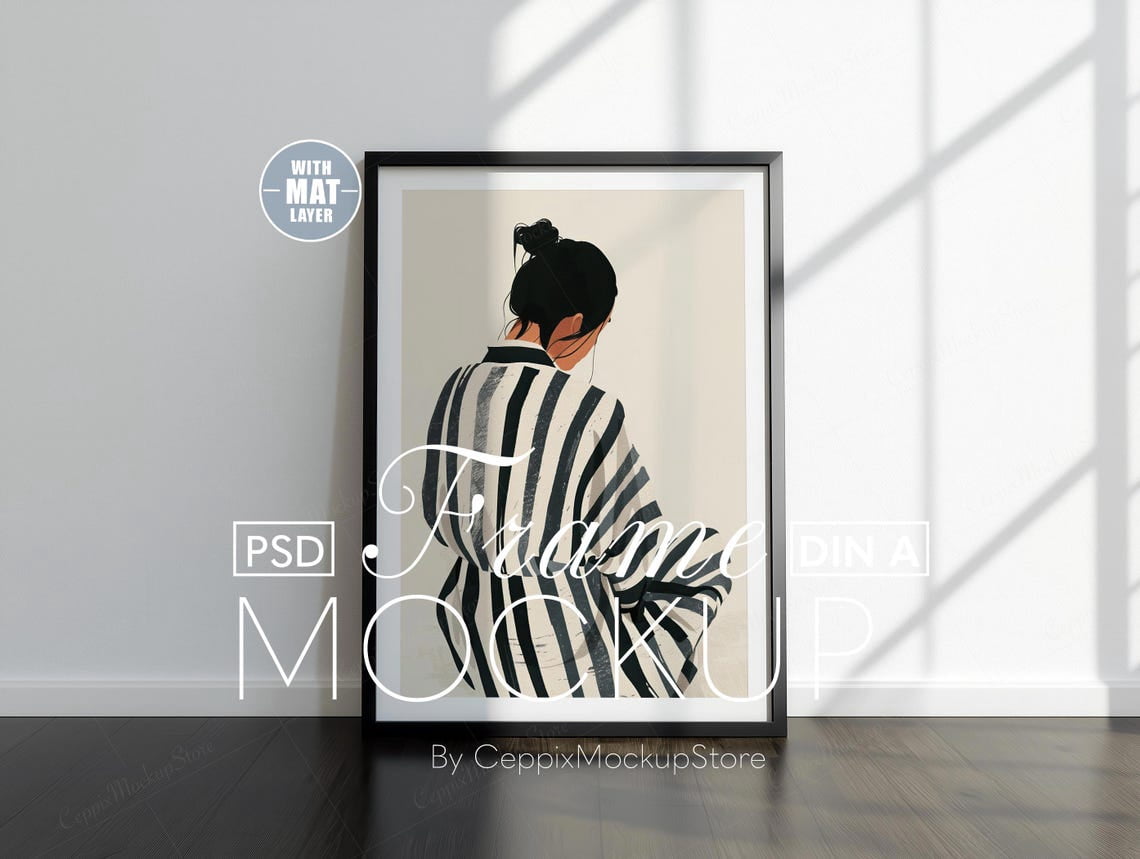 SEPT Simple Frame Mockup Black Vertical, Poster Mockup, Close Up One ...
