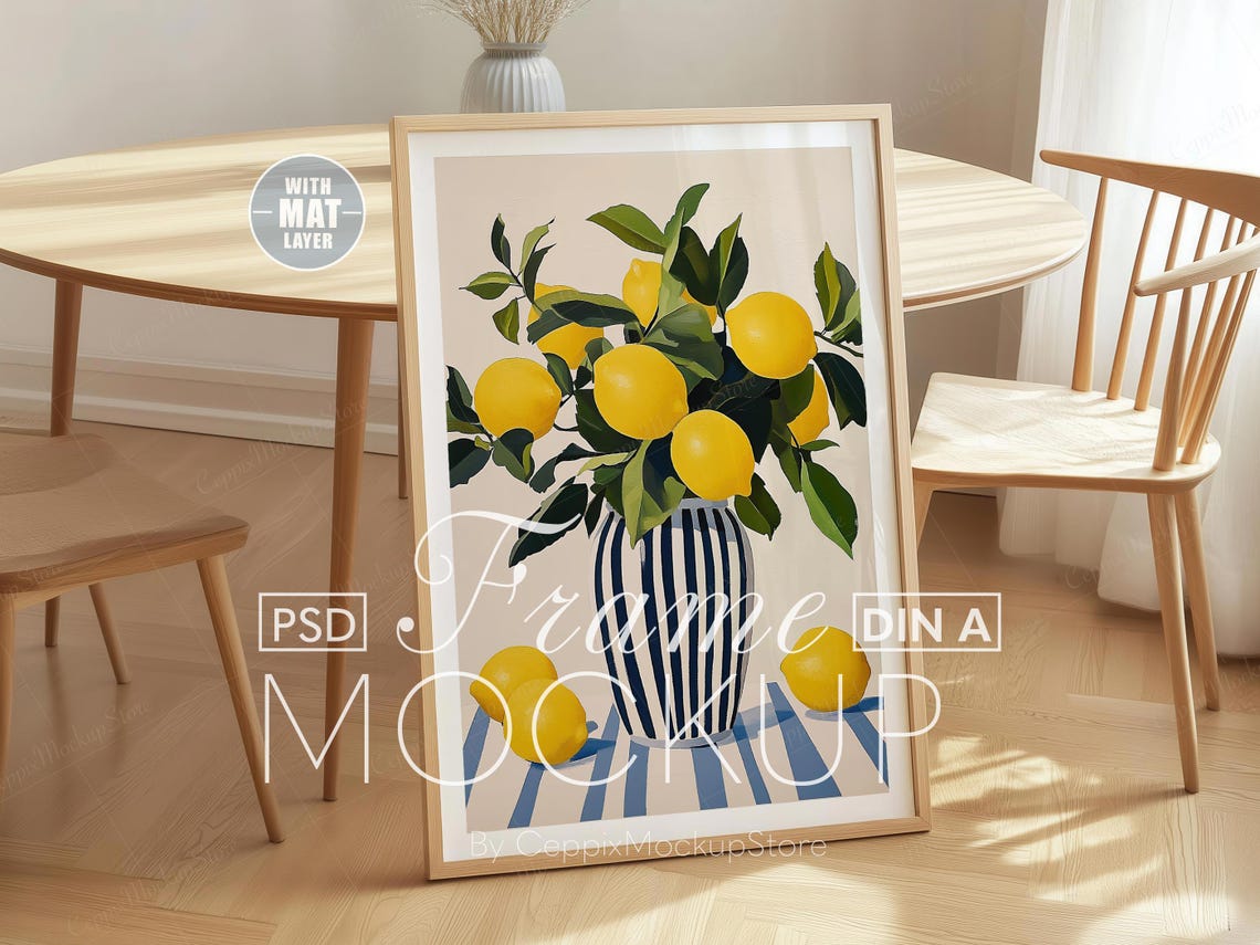 SEPT Simple Frame Mockup Vertical Thin Wood, Closeup Poster Mockup ...