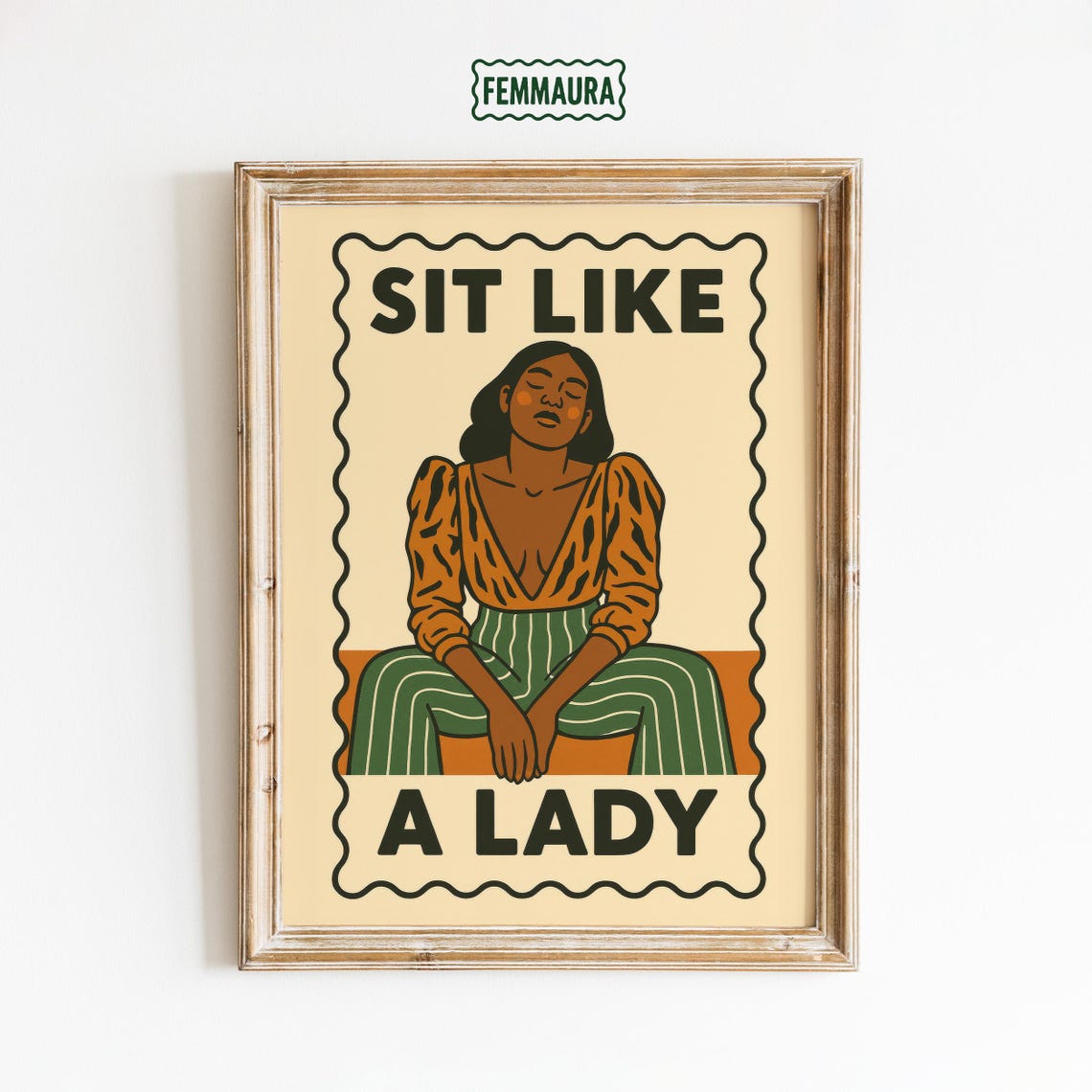 SEPT Sit Like A Lady Bold Feminist Retro Poster Print Decor For Living ...