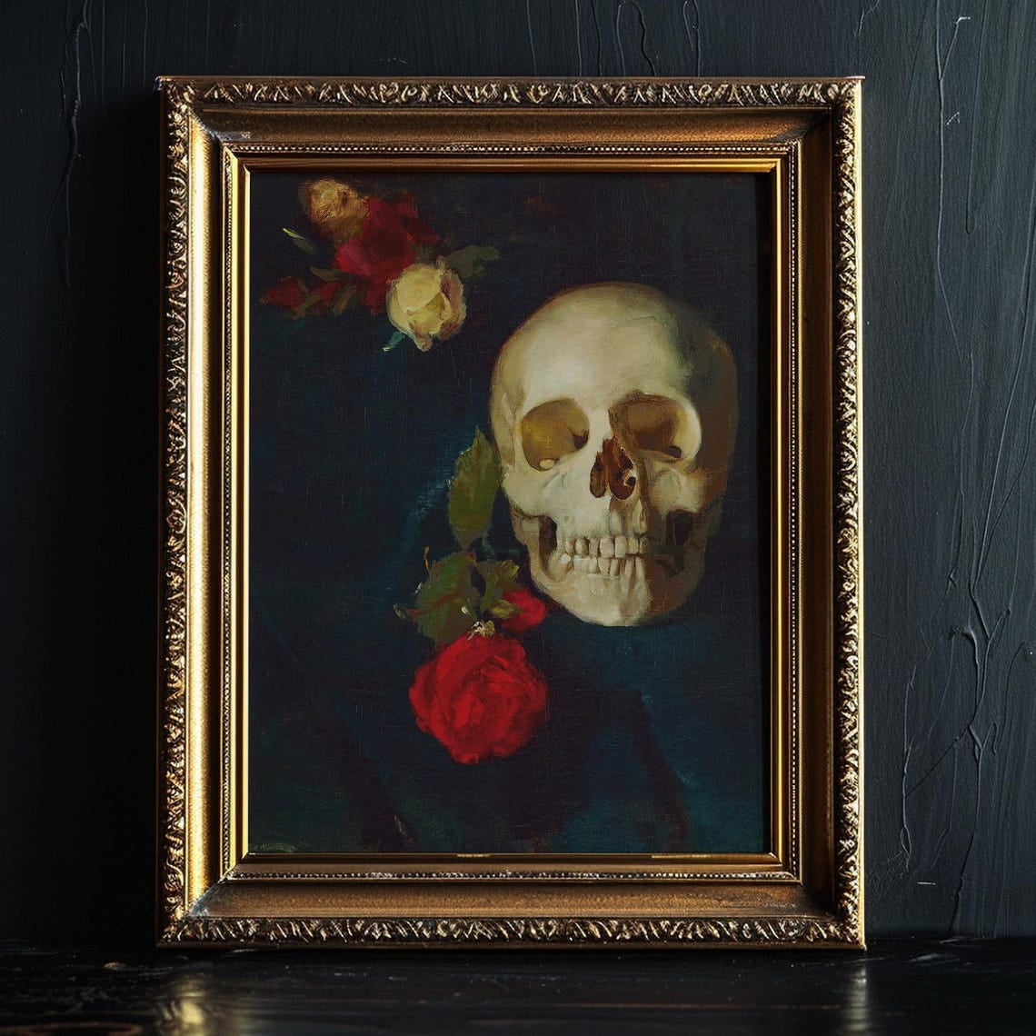 SEPT Skull And Roses Art Print, Dark Academia Vintage Printable ...