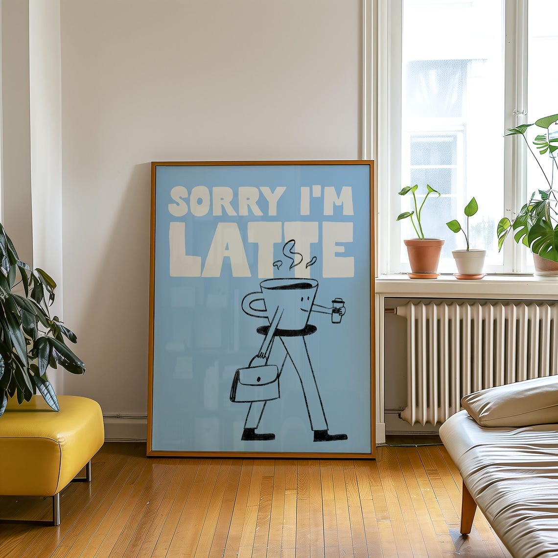 SEPT Sorry I'M Latte Coffee Poster Kitchen Decor Printable Art ...