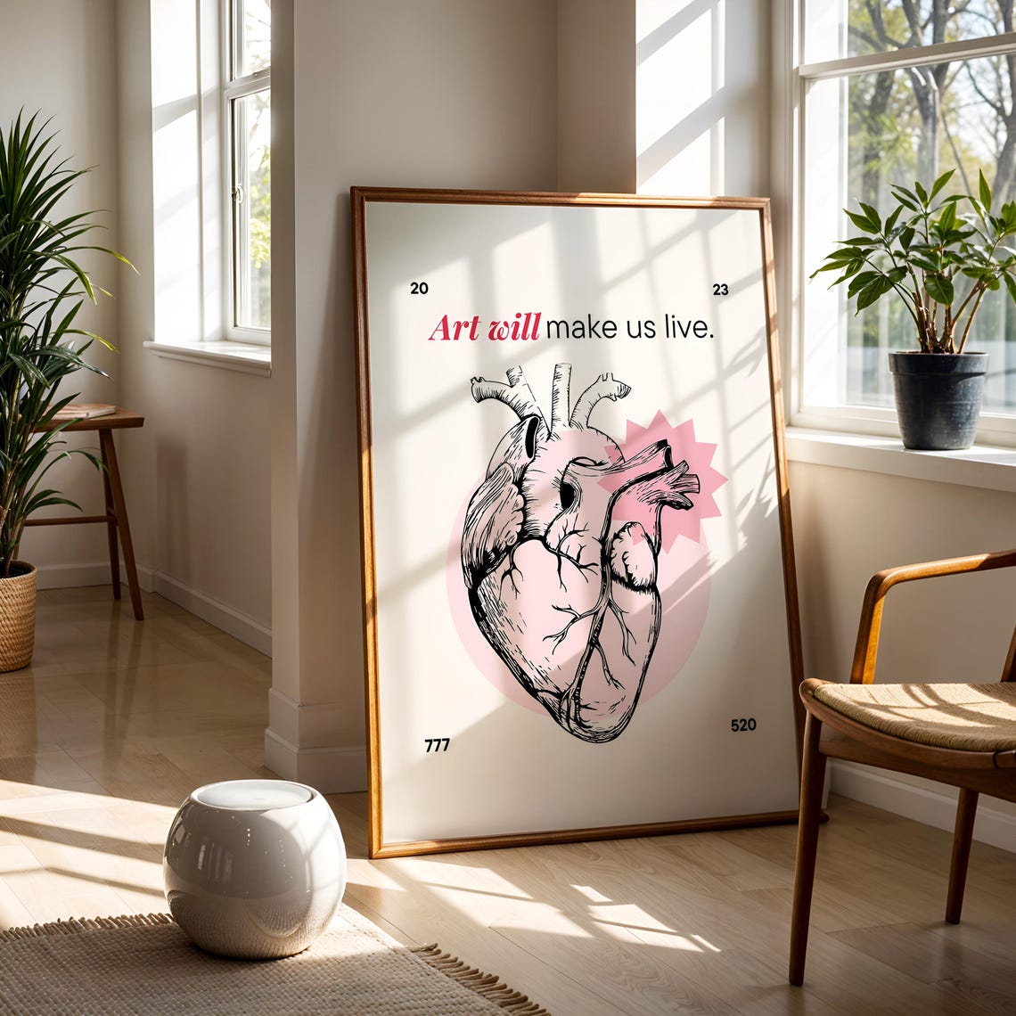 SEPT Spiritual Heart Wall Art With Angel Numbers 777 520 And Quote Art ...