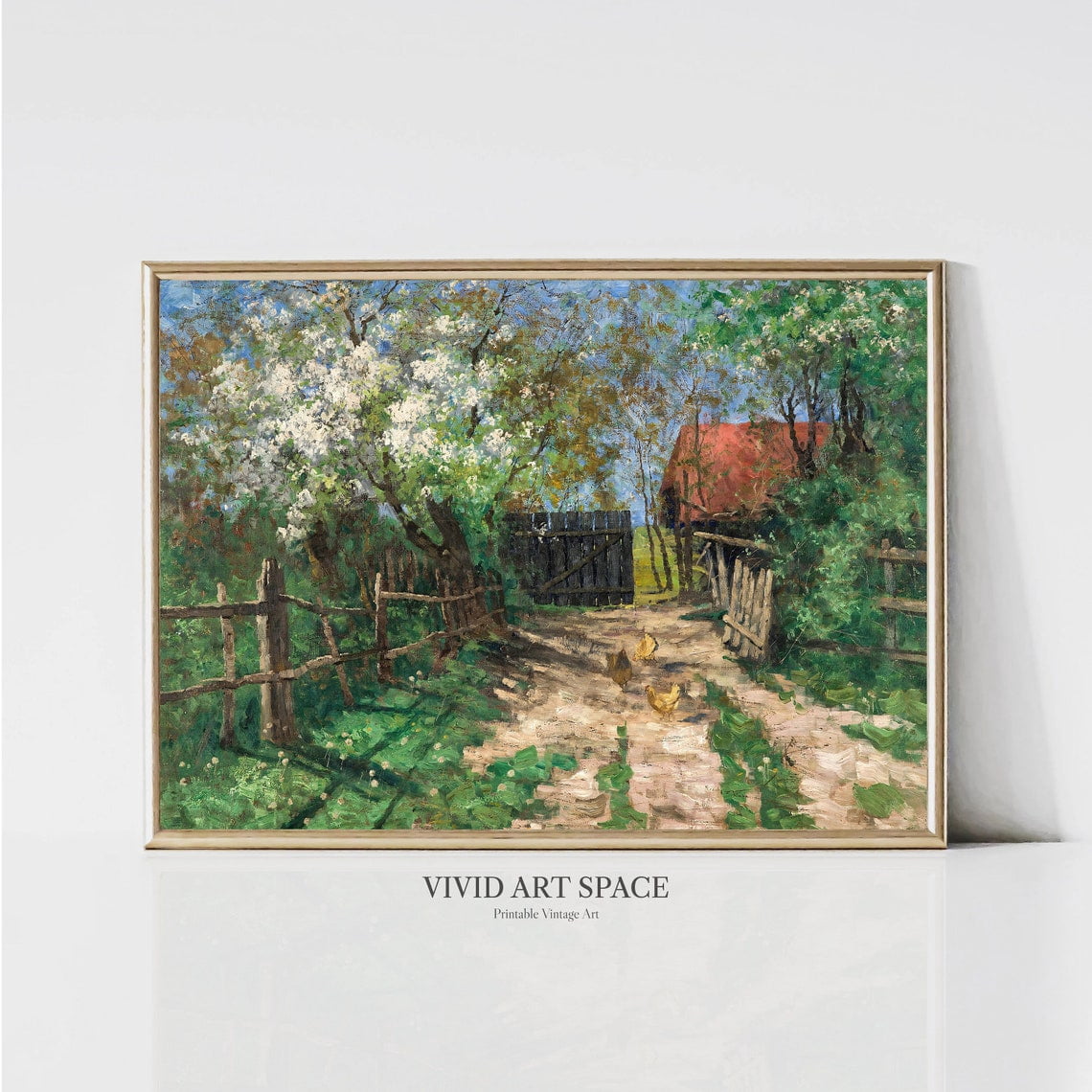 SEPT Spring Countryside Vintage Landscape Painting Print Rustic Country ...