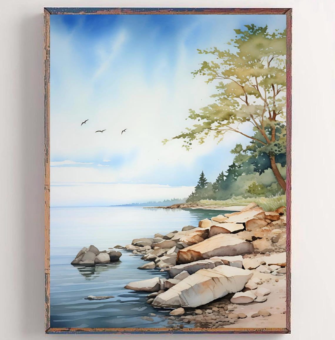 SEPT St Lawrence River Watercolor Painting New York State Print Forest ...