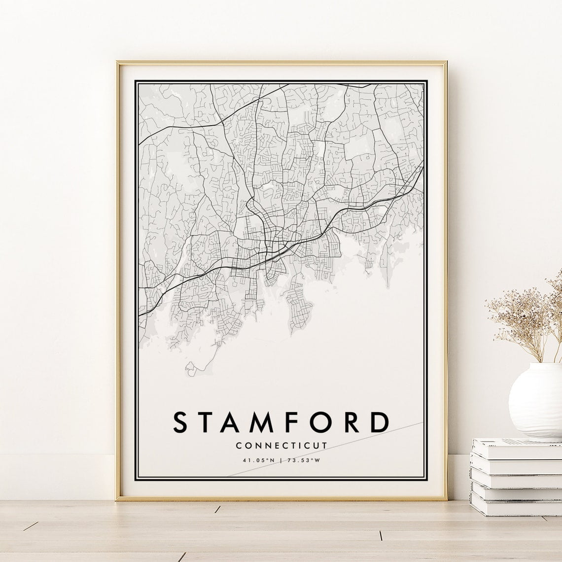 SEPT Stamford City Map Print, Ct Usa Road Map Poster, Printable Stamford Connecticut City Map ...