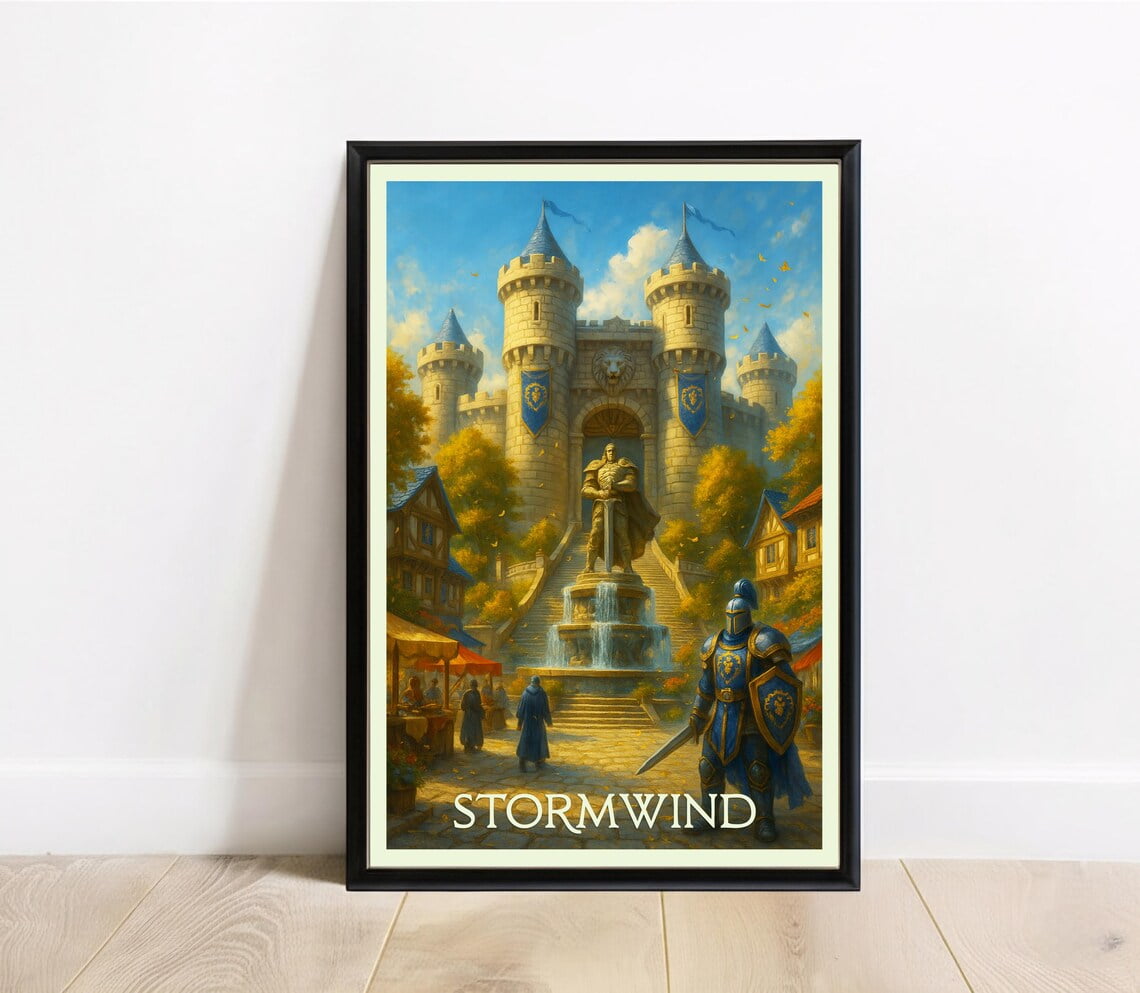 SEPT Stormwind Travel Poster Print World Of Warcraft Human Kingdom Wall ...