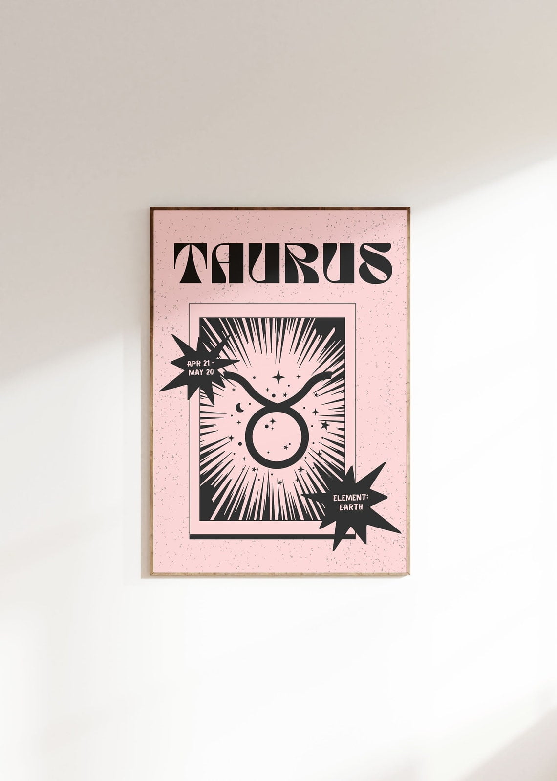 SEPT Taurus Poster, Taurus Retro Zodiac Wall Print, Retro Wall Decor ...