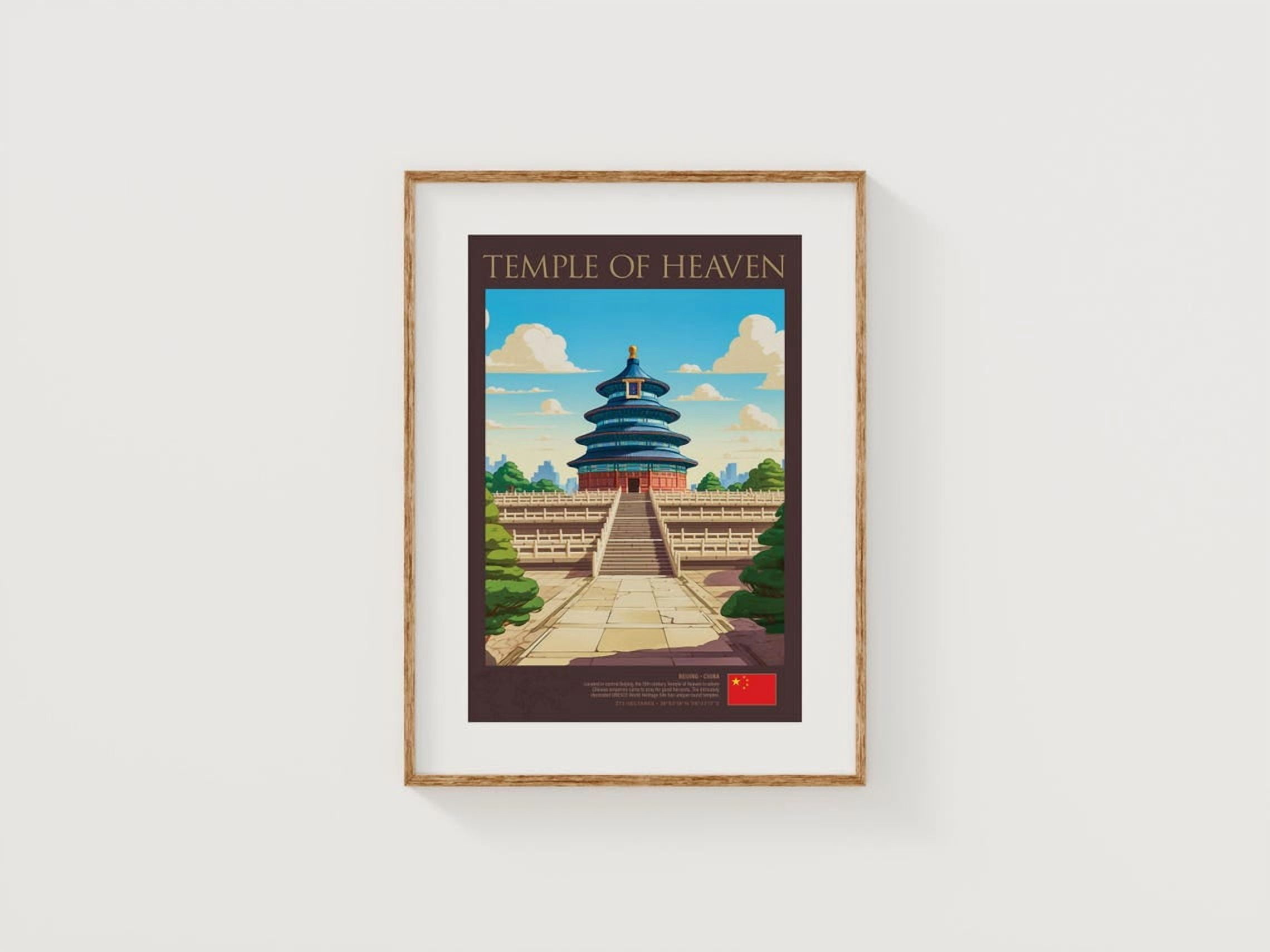 SEPT Temple Of Heaven Poster, Beijing Travel Print, China Wall Art, Asian Architecture Decor ...