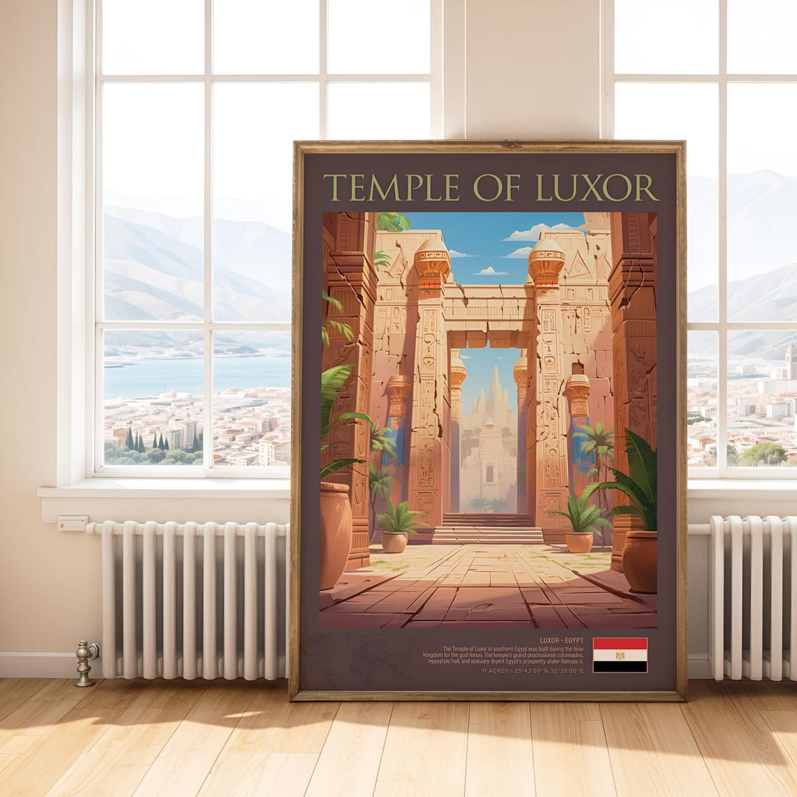 SEPT Temple Of Luxor Travel Poster, Egypt Wall Art, Ancient Egyptian ...