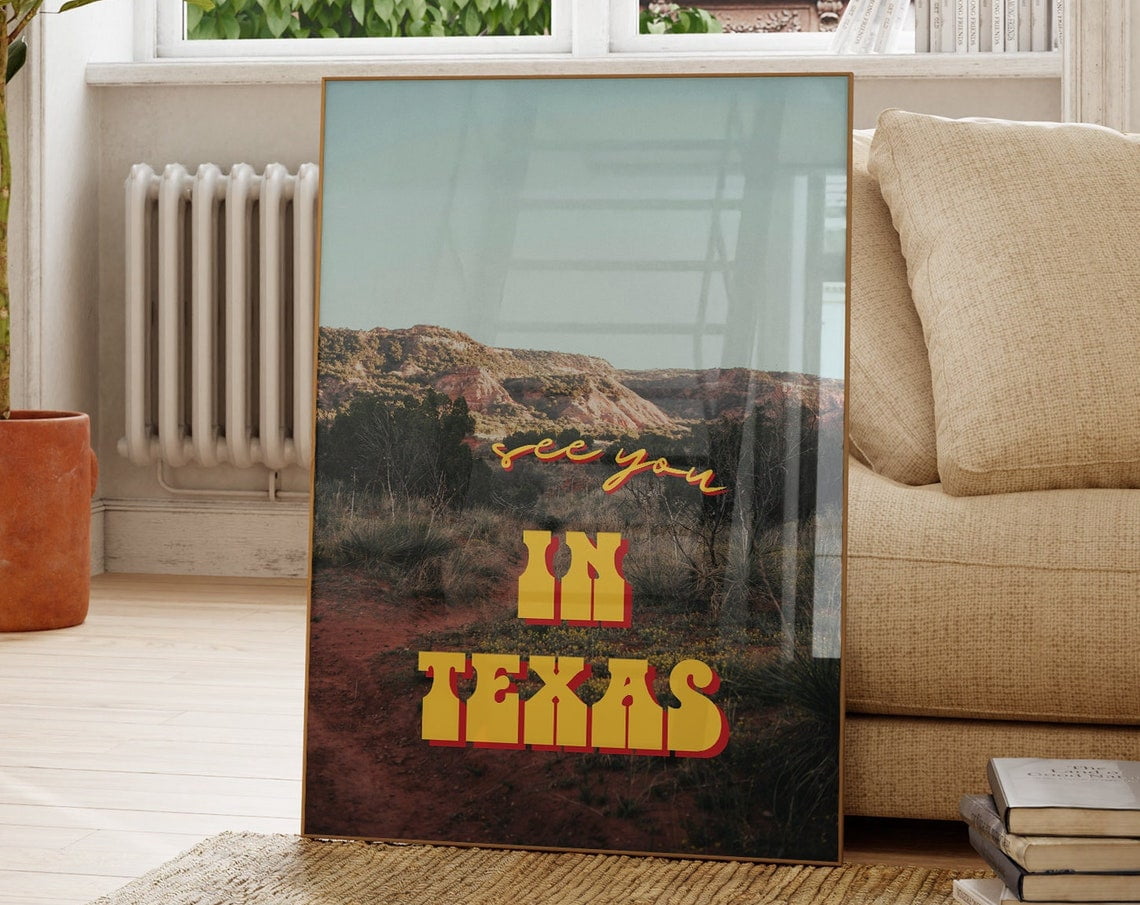 SEPT Texas Wall Art, See You In Texas Poster, Western Wall Art, Cowboy ...