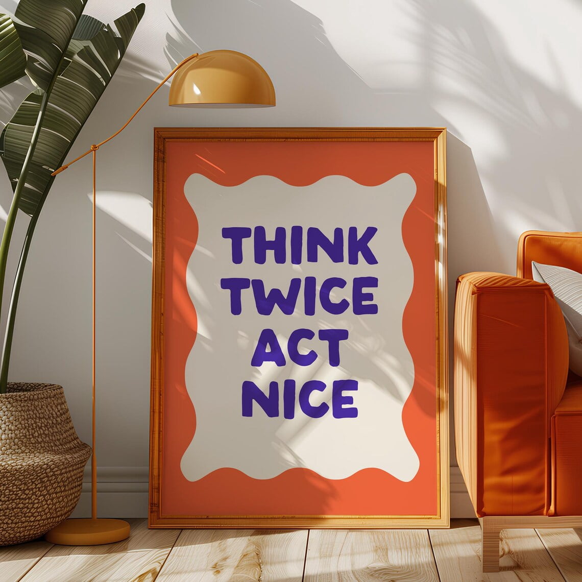 SEPT Think Twice Act Nice, Mindfulness Art, Colorful Dopamine Decor ...
