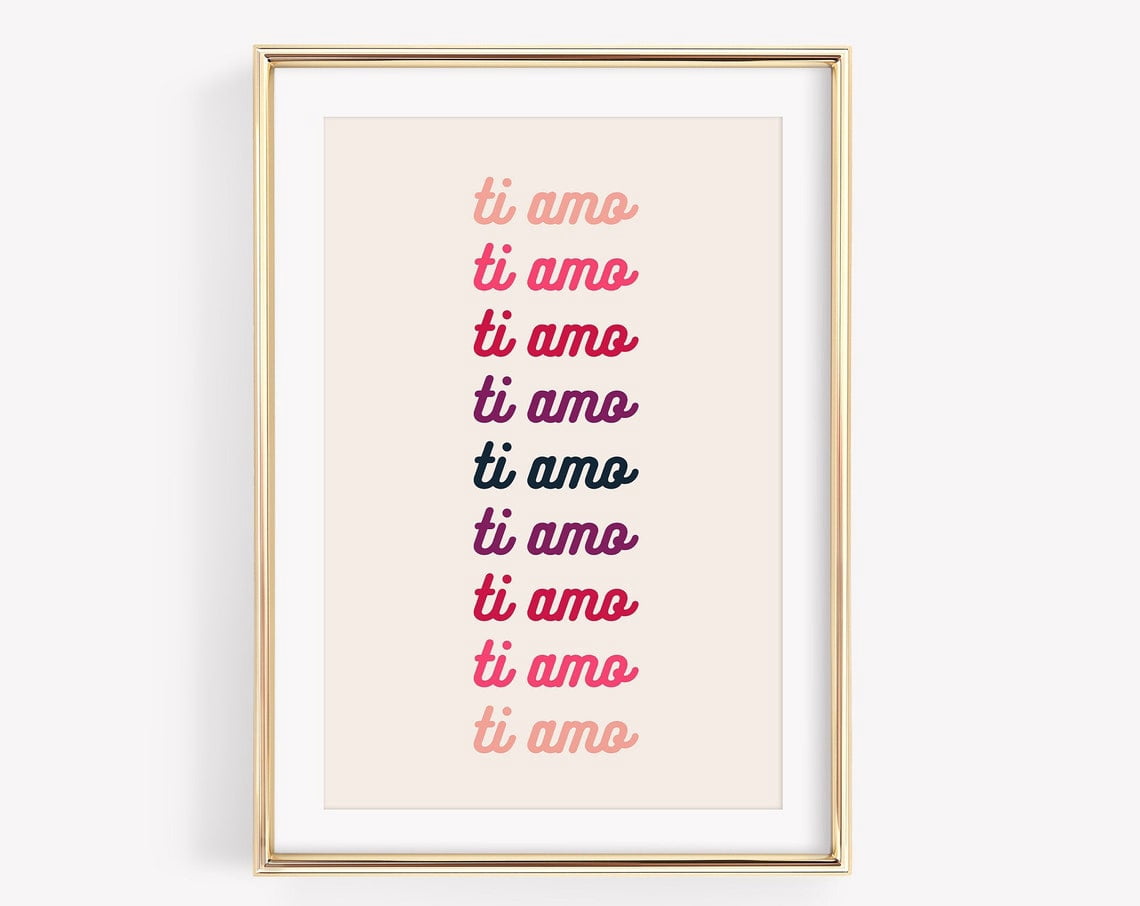 SEPT Ti Amo Print Valentines Printable Trendy Italian Wall Art Pink ...