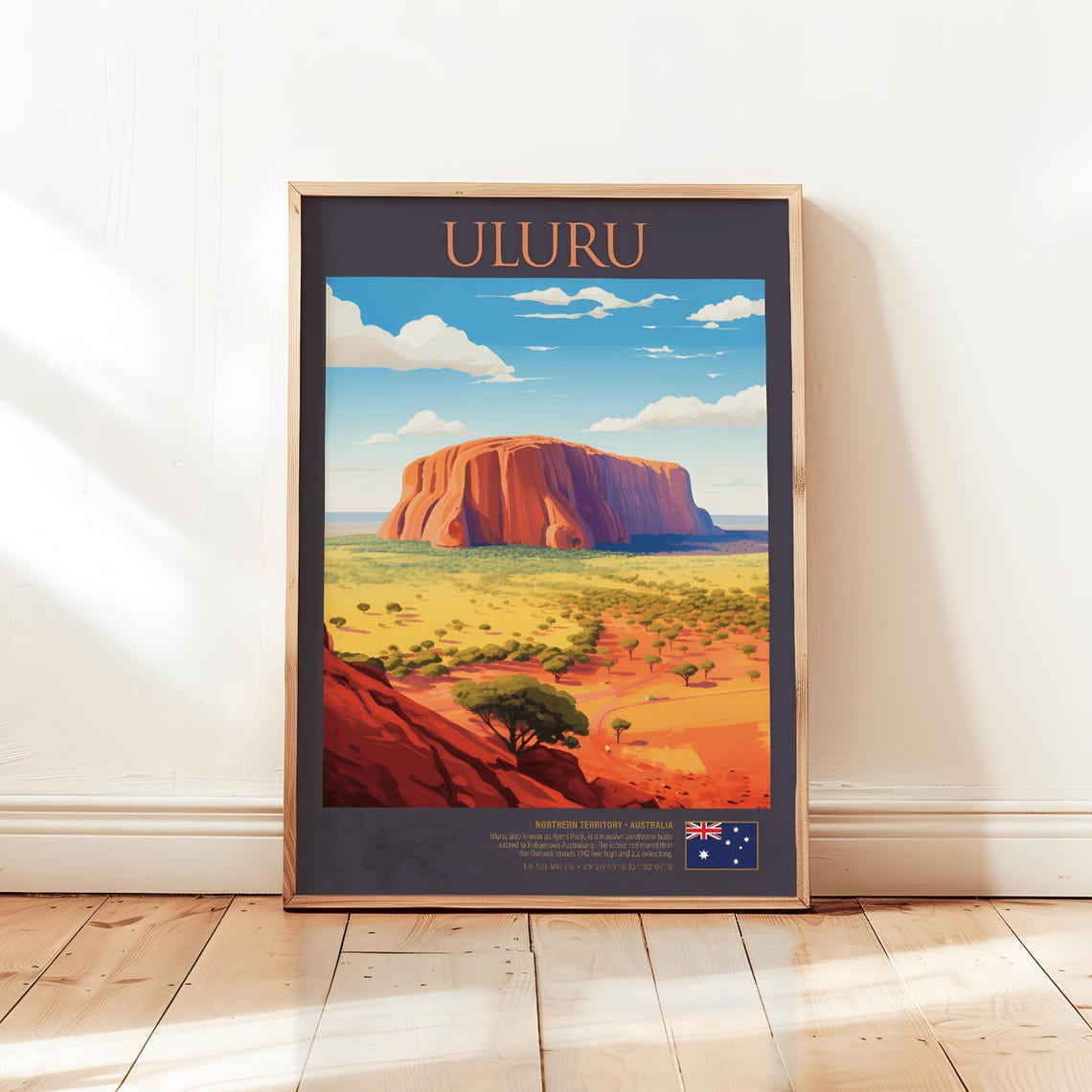 SEPT Uluru Travel Poster, Australia Wall Art, Ayers Rock Retro Print ...