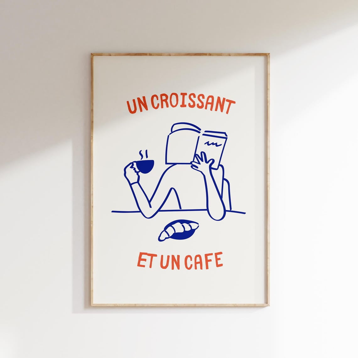 SEPT Un Croissant Et Un Cafe Art, French Bakery Wall Art, Cute Kitchen ...