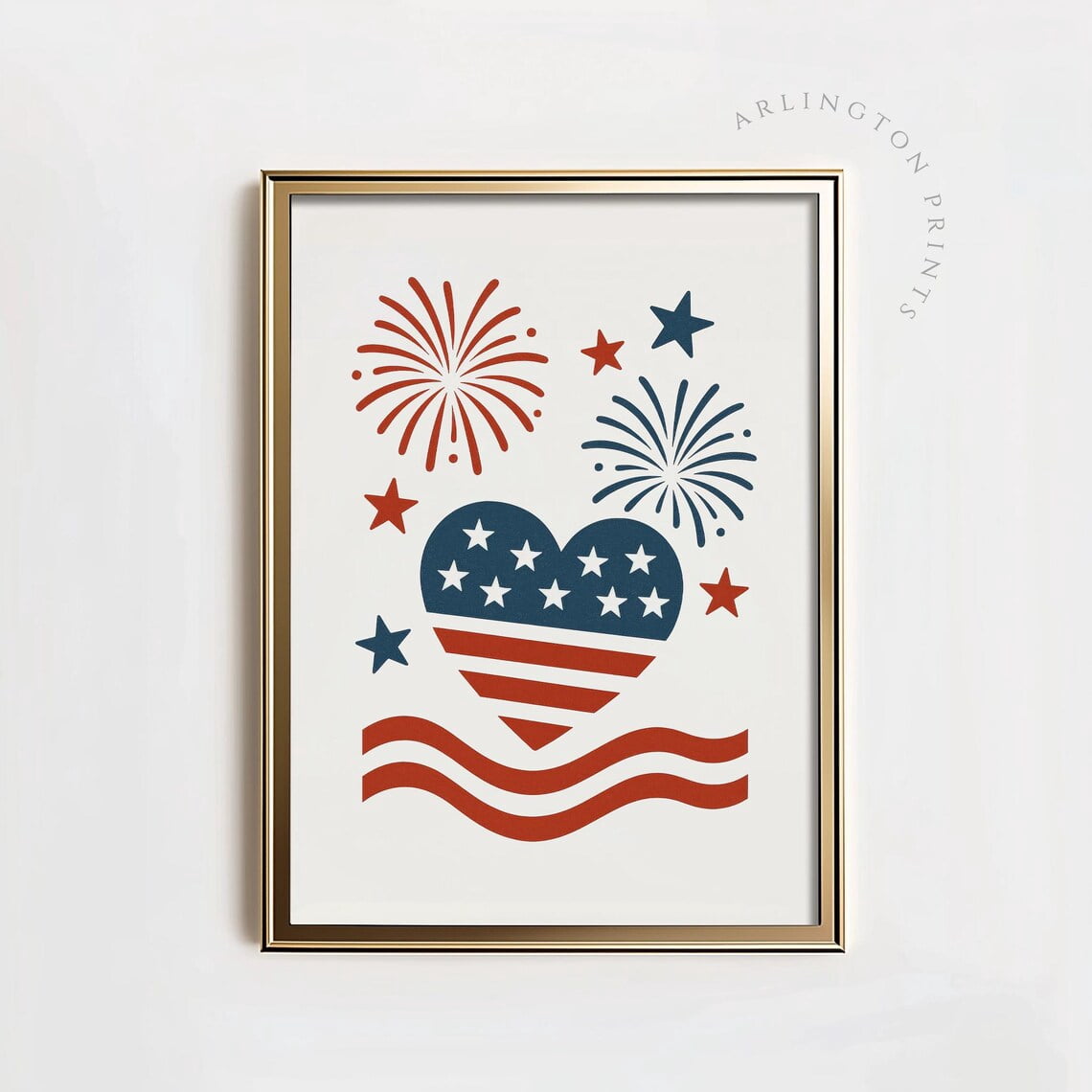 SEPT Usa Flag Heart Wall Art, Patriotic Printable For Independence Day ...