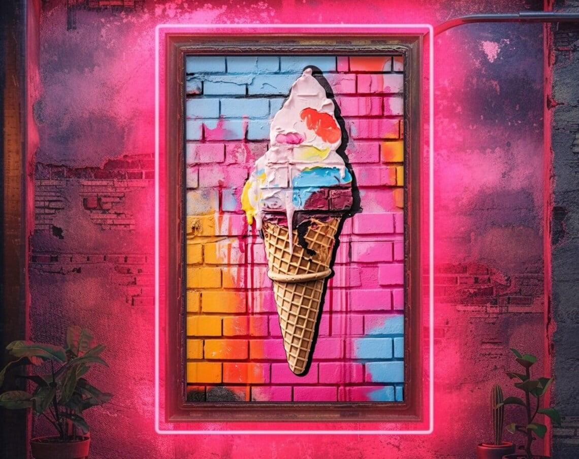 SEPT Vanilla Ice Cream Graffiti Wall Art, Print, Modern Street Art ...