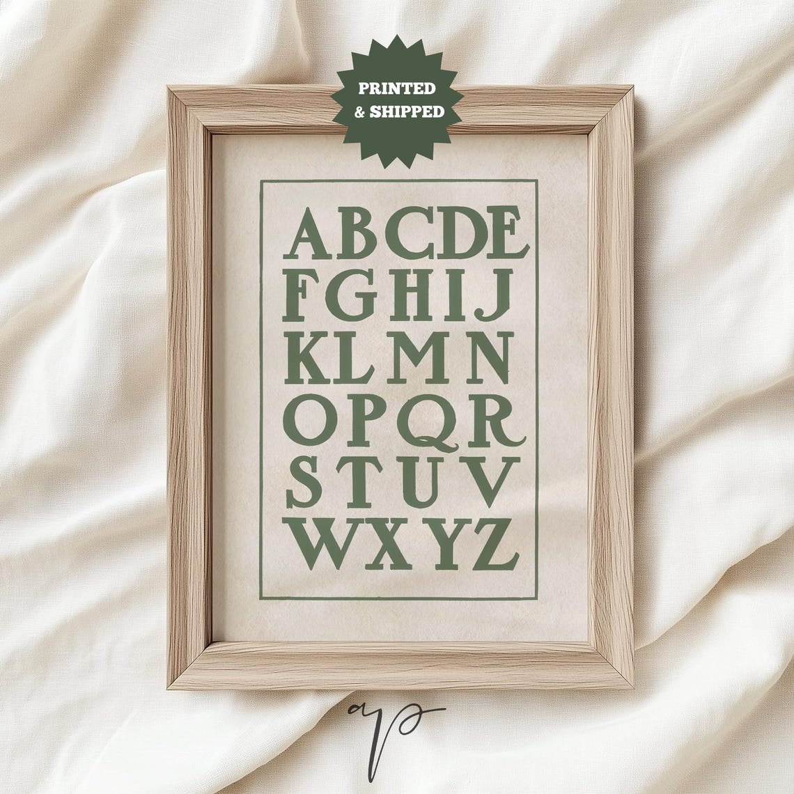 SEPT Vintage Abc Nursery Print, Alphabet Wall Art For Kids Room ...