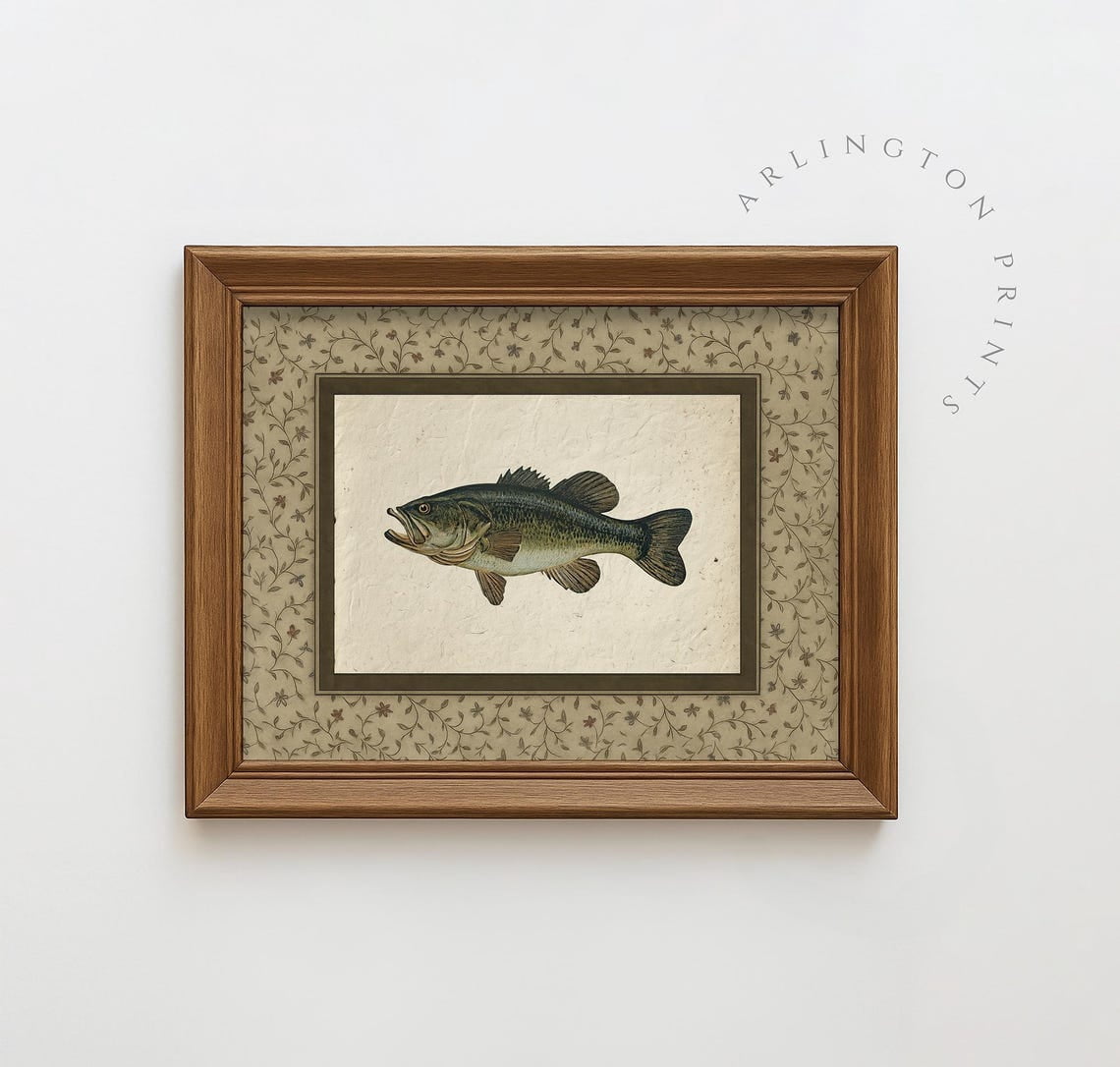 SEPT Vintage Bass Fish Wall Art, Fathers Day Gift For Dad, Rustic Cabin ...