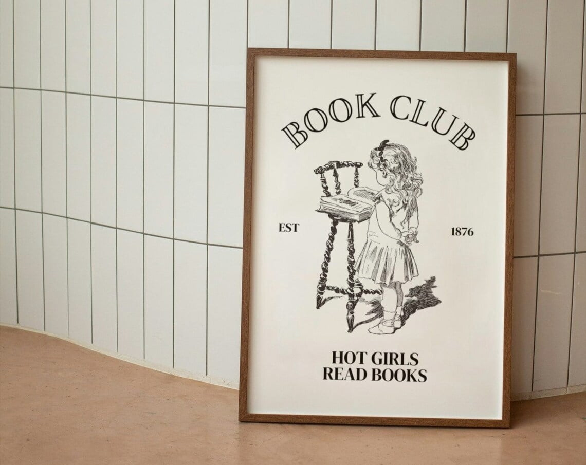 SEPT Vintage Book Club Print Reading Print Vintage Decor Reading Quote ...