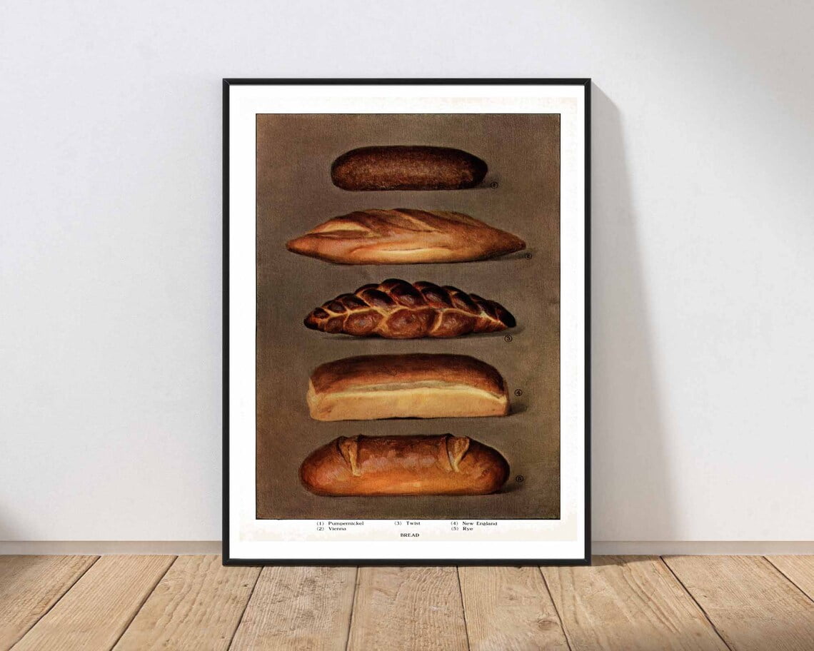 SEPT Vintage Bread Kitchen Wall Art Dining Room Cafe Restaurant Bakery ...