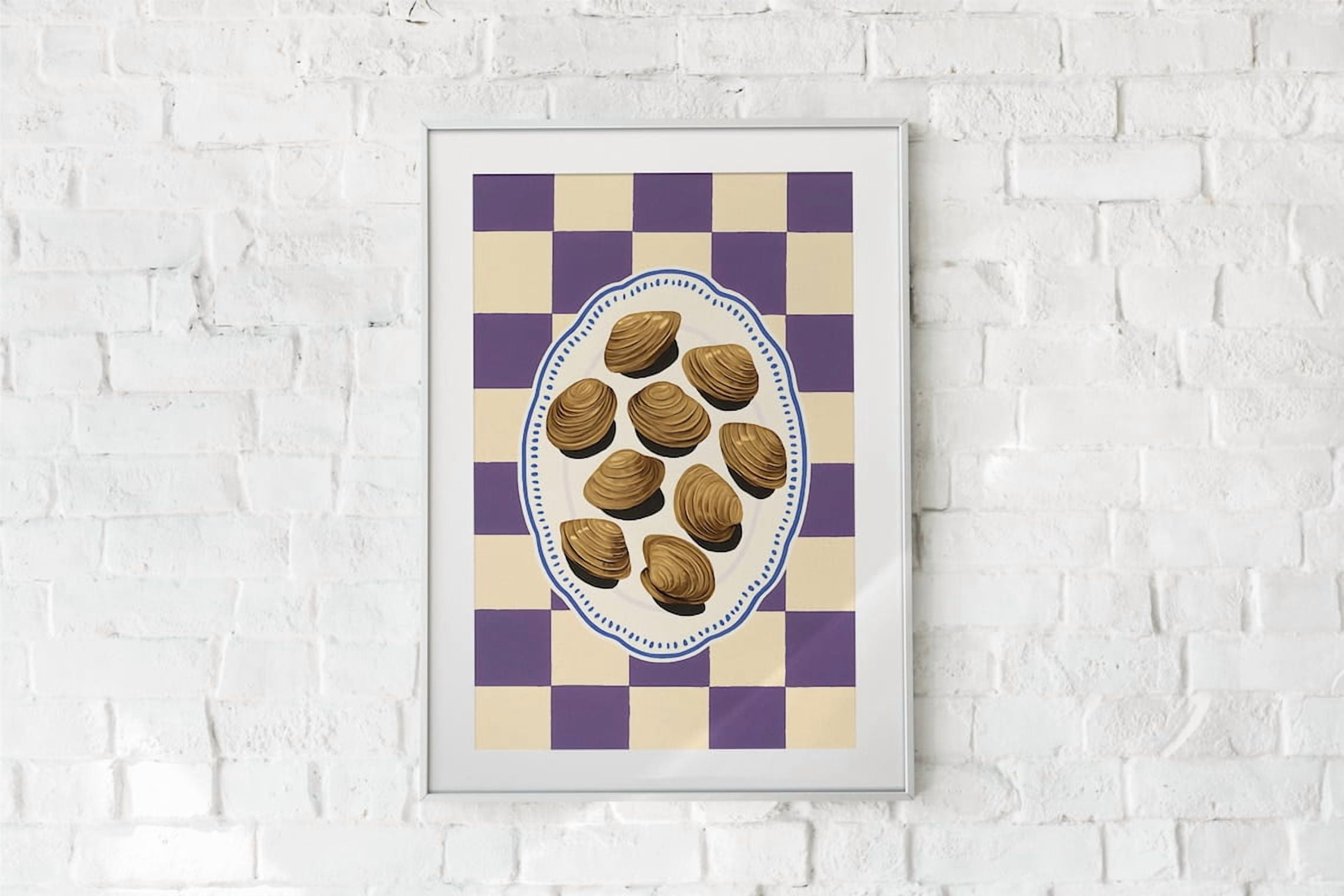 SEPT Vintage Clam Wall Art Printable Retro For Kitchen, Dining Room, Or ...