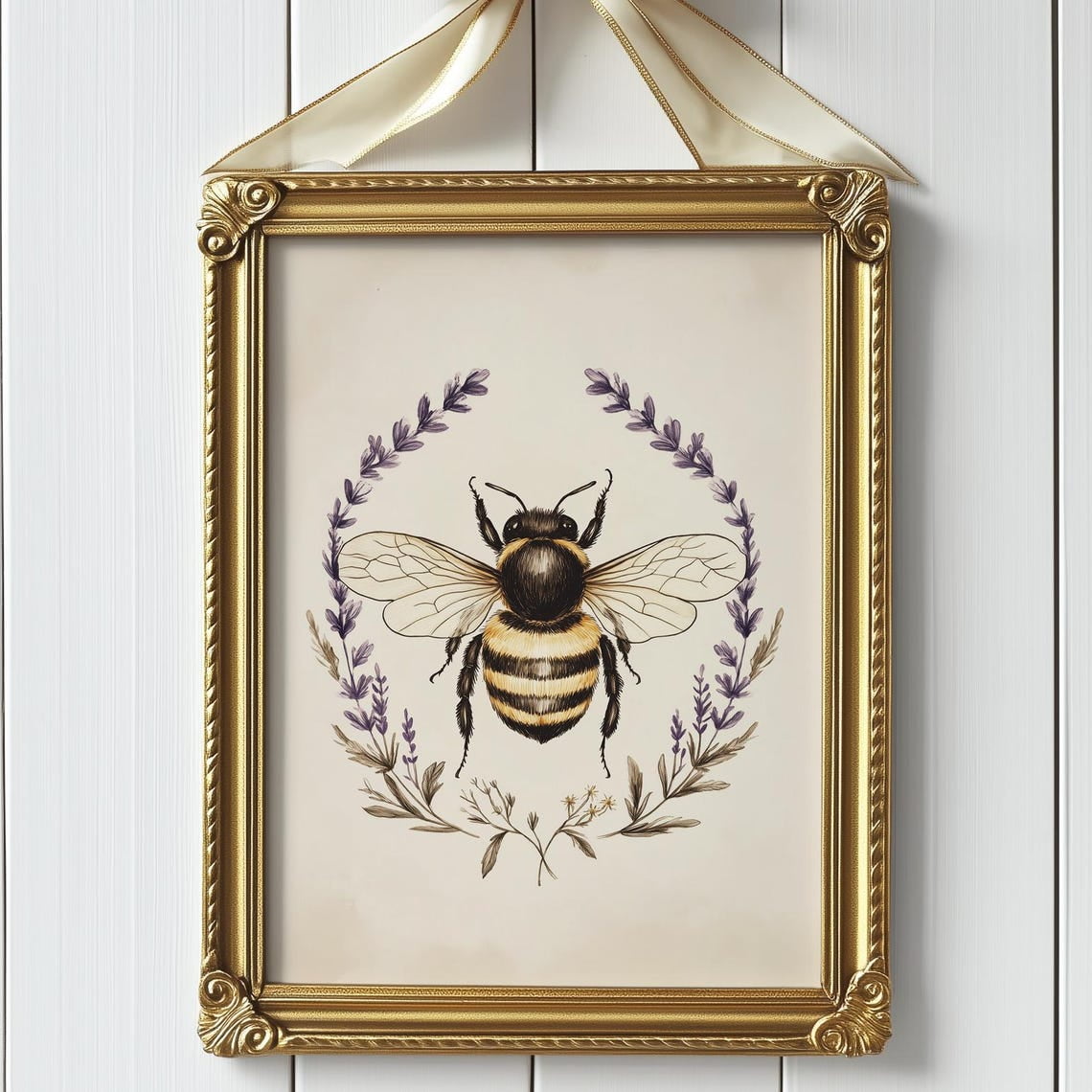 SEPT Vintage Cottagecore Bee Wall Art, Printable Country Honeybee ...