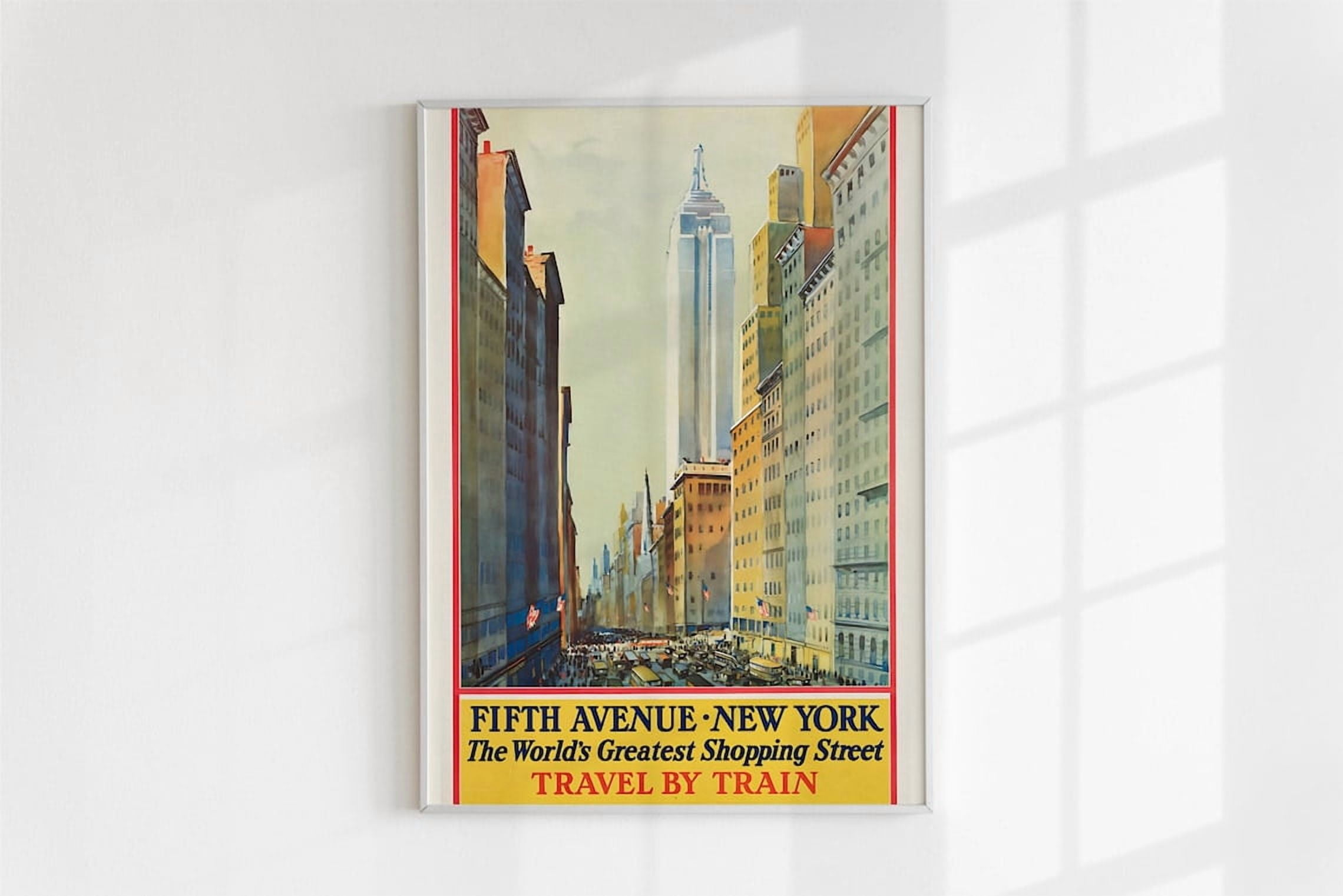 SEPT Vintage Fifth Avenue New York Travel Poster, Printable Nyc Wall ...