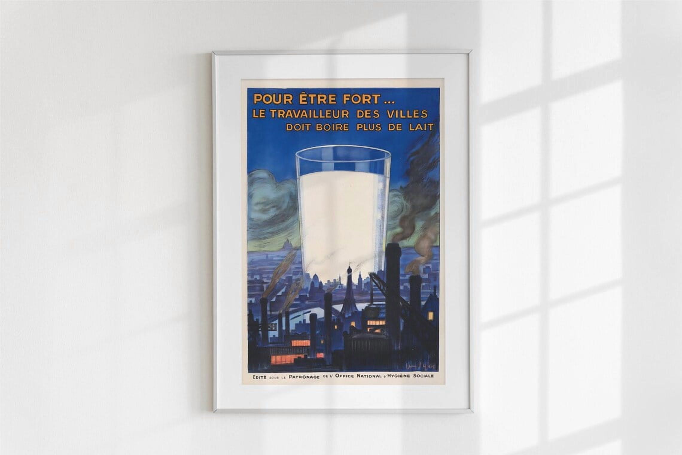 SEPT Vintage French Poster - "Pour Être Fort" Worker Health, Milk Ad ...