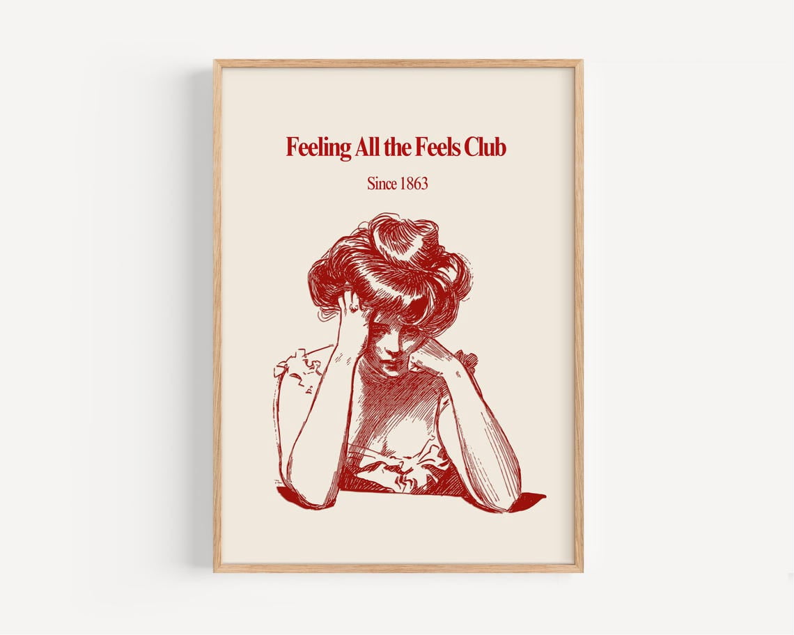 SEPT Vintage-Inspired Emotional Art Print Feeling All The Feels Club ...