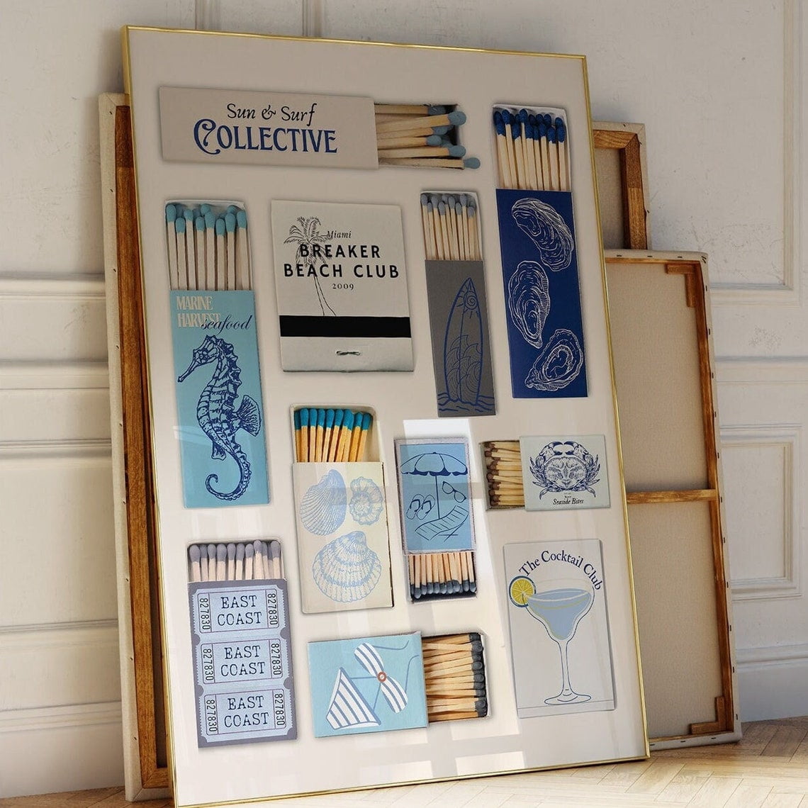 SEPT Vintage Matchbox Print, Trendy Matches Poster, Retro Coastal ...