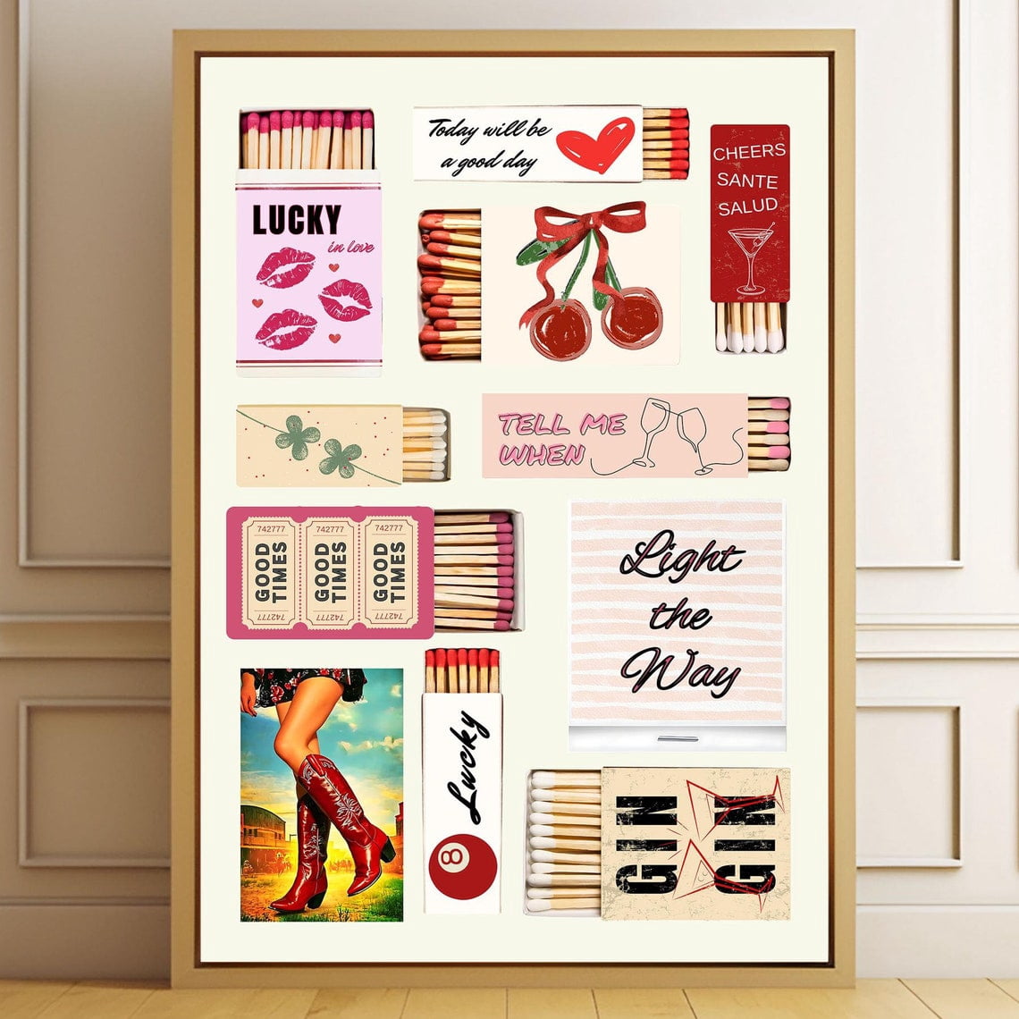 SEPT Vintage Matchbox Print, Trendy Matches Poster, Retro Matchbook ...