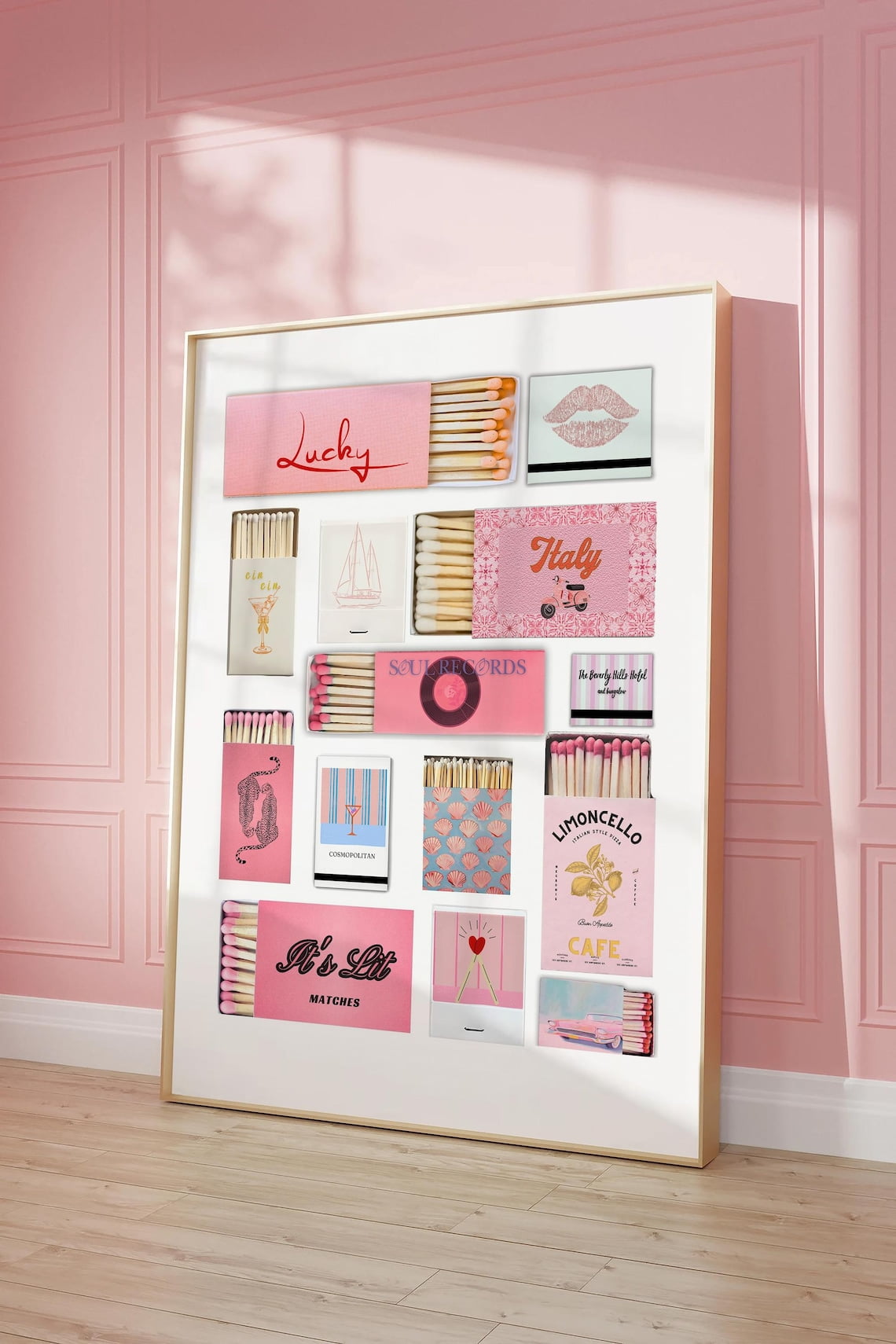 SEPT Vintage Matchbox Print, Trendy Matches Poster, Retro Matchbook ...