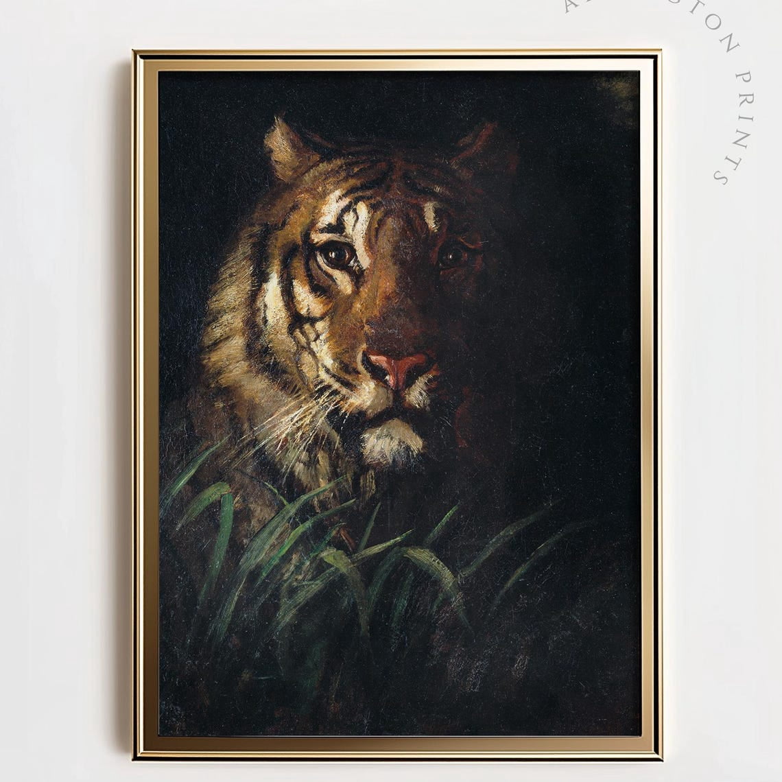 SEPT Vintage Moody Tiger Print, Printable Gothic Dark Nature Art, Muted ...