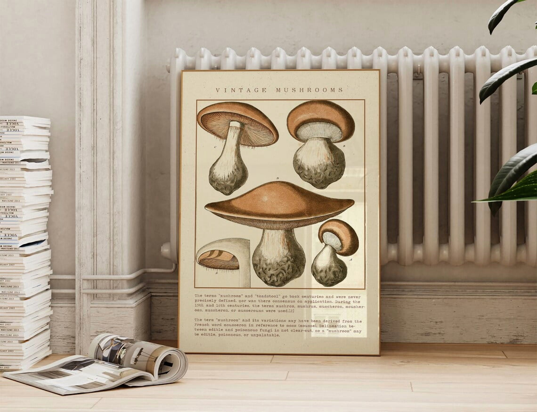 SEPT Vintage Mushroom Poster Retro Nature Printable Kitchen Wall Decor ...