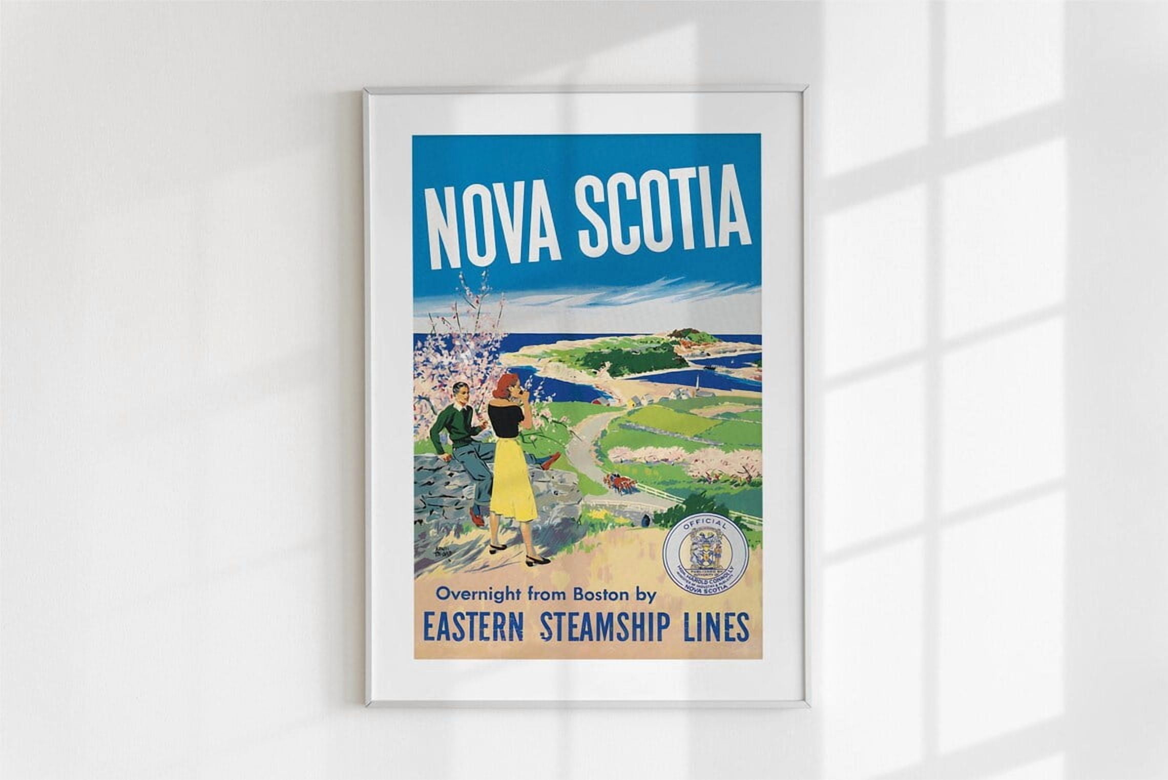 SEPT Vintage Nova Scotia Poster Retro Travel Art, Eastern Steamship ...