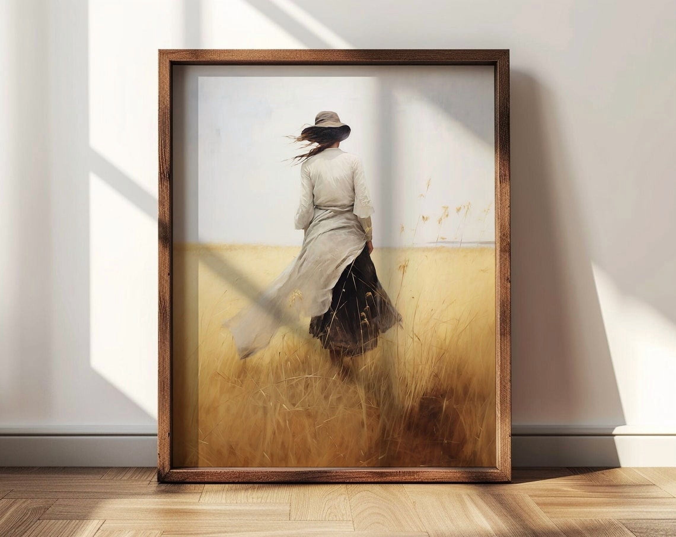 SEPT Vintage Painting, Wheat Field, Country Home Decor, Farmhouse Art ...
