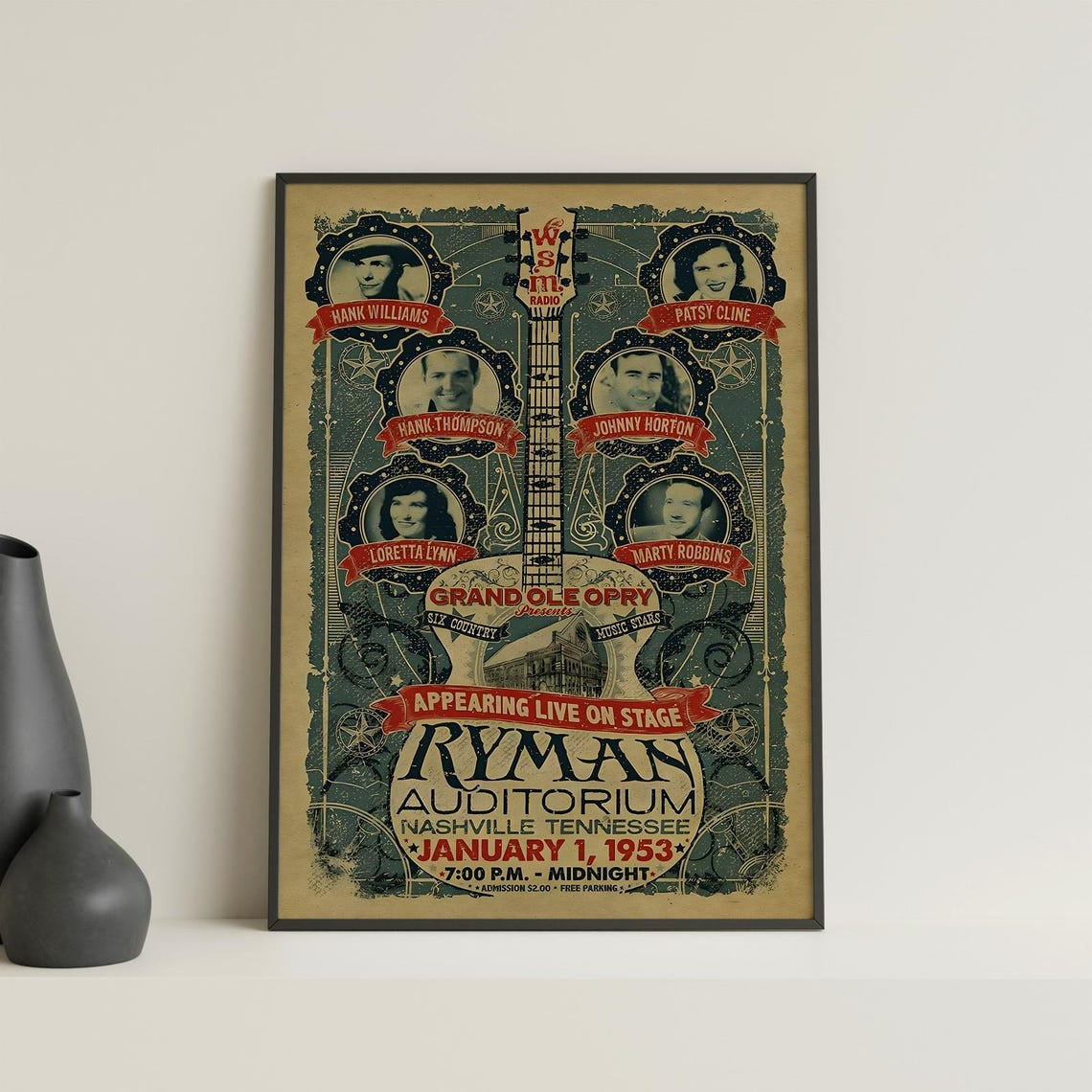 SEPT Vintage Ryman Auditorium Poster, Grand Ole Opry. 1953, Ready To ...