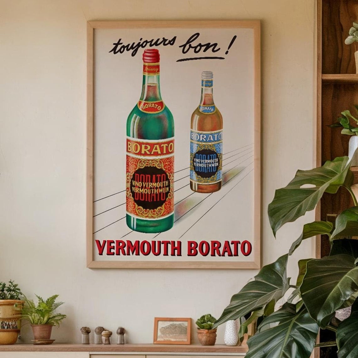 SEPT Vintage Vermouth Borato Ad Poster Printable Retro Italian Drinks ...
