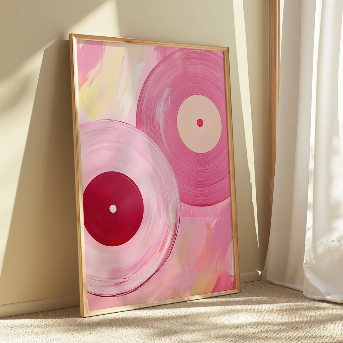 SEPT Vinyl Record Poster, Music Wall Art, Pink Wall Art, Retro Poster ...
