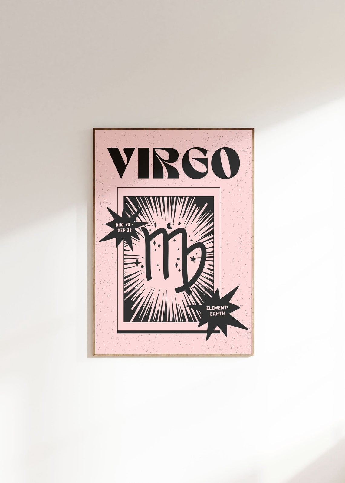 SEPT Virgo Poster, Virgo Retro Zodiac Wall Print, Retro Wall Decor ...