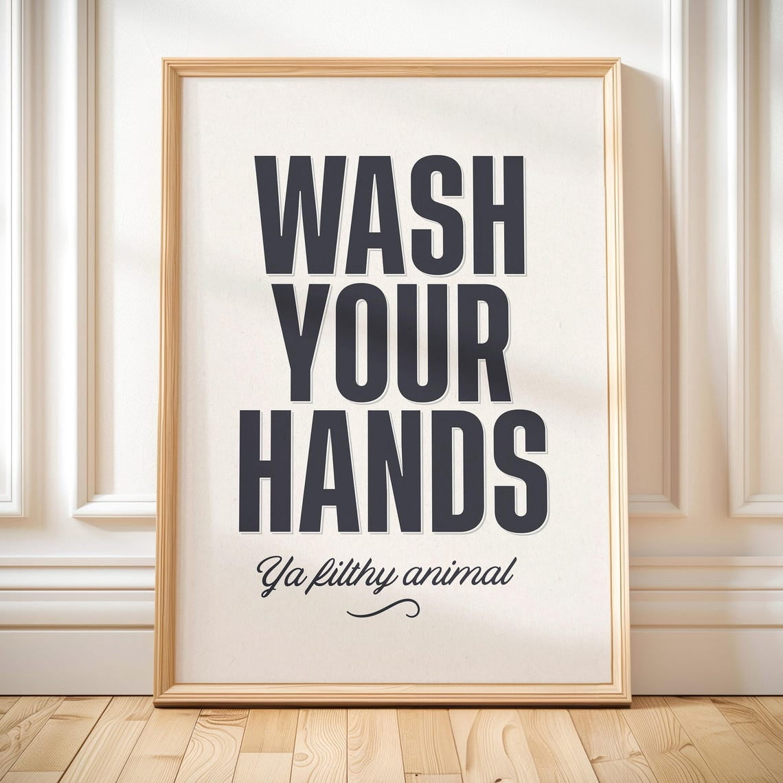 SEPT Wash Your Hands Ya Filthy Animal Print Retro Bathroom Sign ...