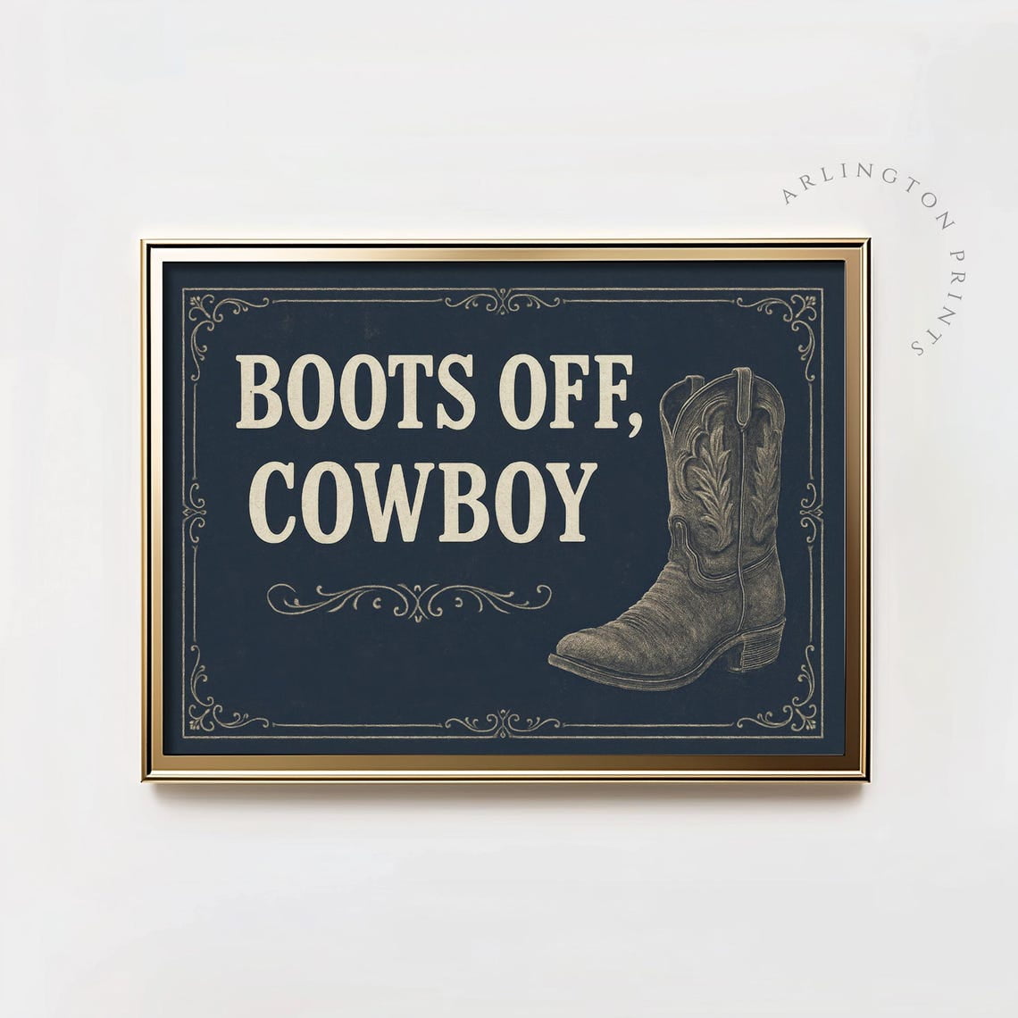 SEPT Western Entryway Wall Art, Boots Off Cowboy Printable, Rustic ...