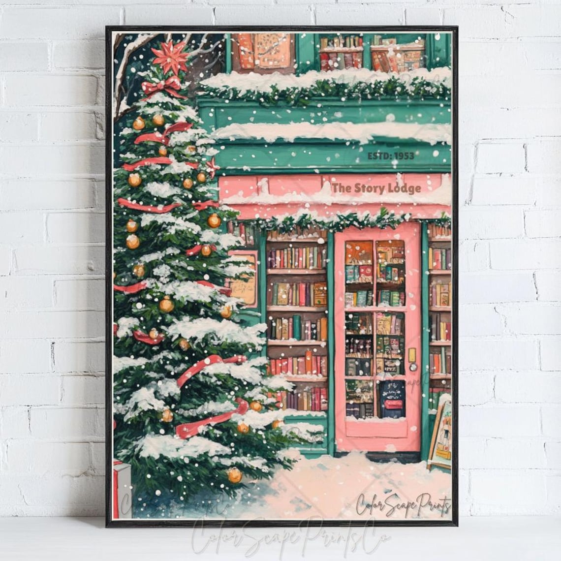 SEPT Winter Bookstore Painting Anime Style Bookshop New York Bookstore ...