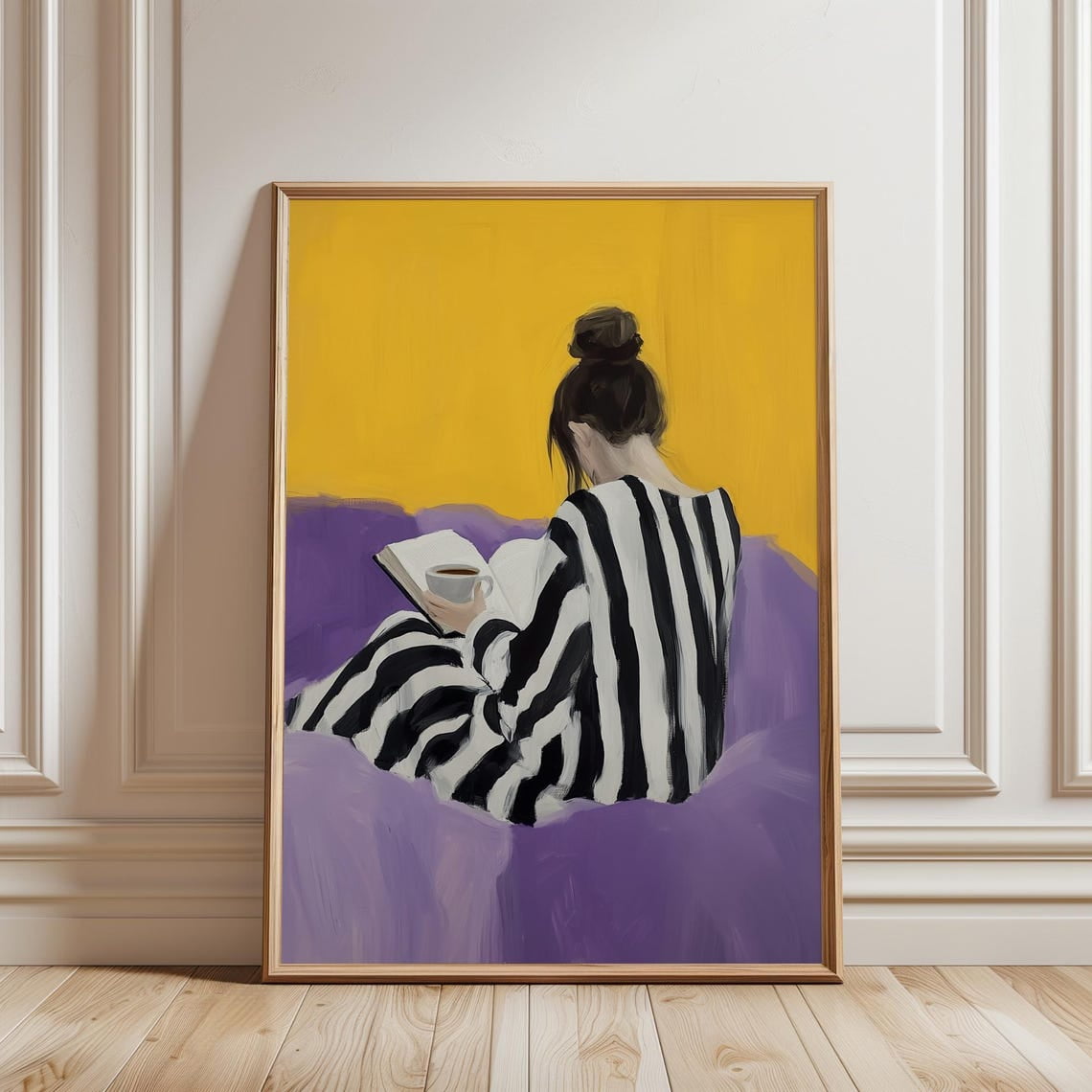 SEPT Woman Reading Art, Modern Bookish Print, Aesthetic Minimalist Book ...