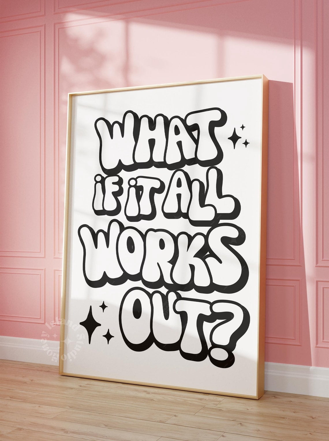 SEPT What If All Works Out Black White, Preppy Dorm Room Decor, Funky ...