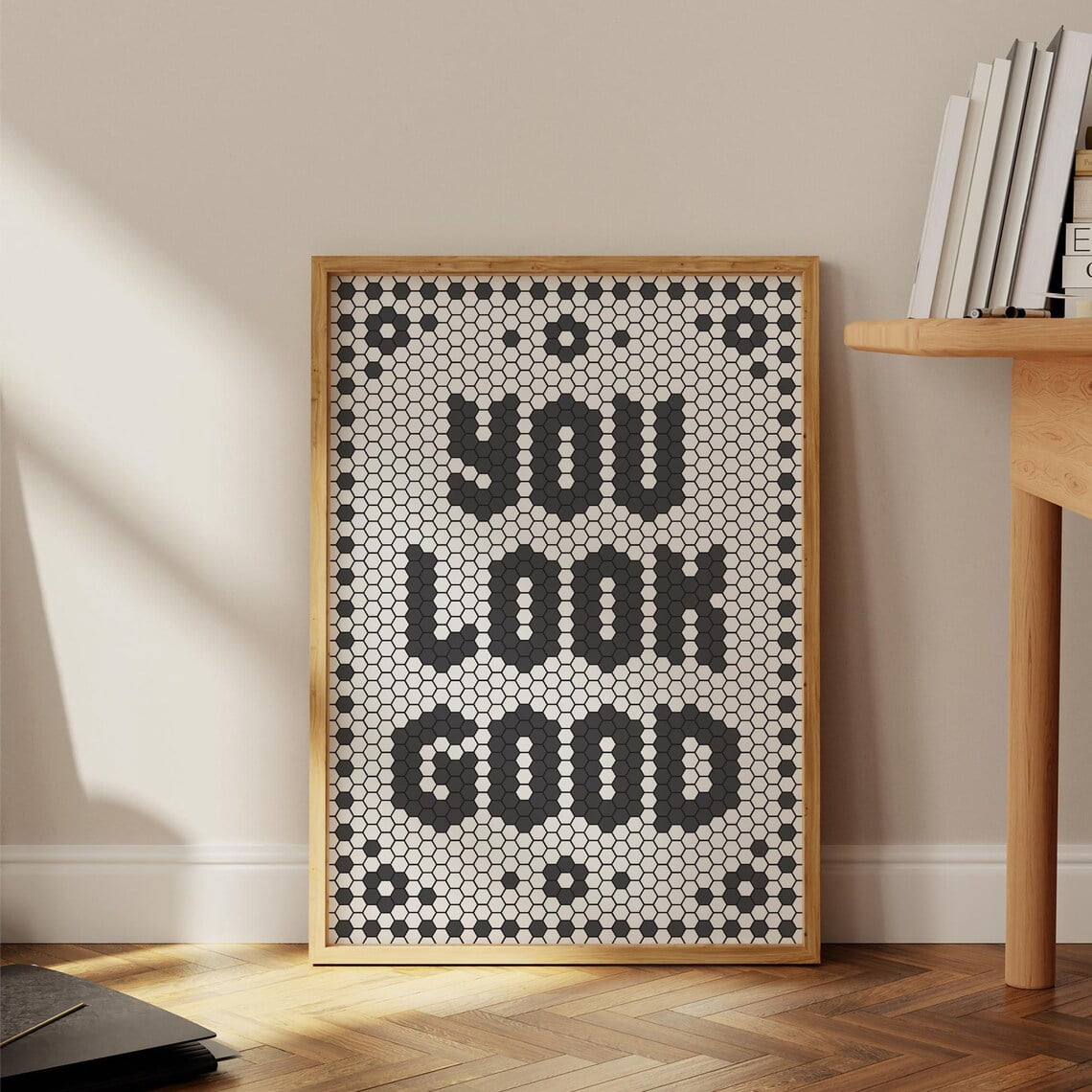 SEPT You Look Good Print, Bistro Tile Letter Hexagon Artwork Wall Art ...