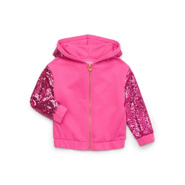 Harley-Davidson Girls' Pink Glitter Skull Hoodie, Little Girls Size 5 - Walmart.com