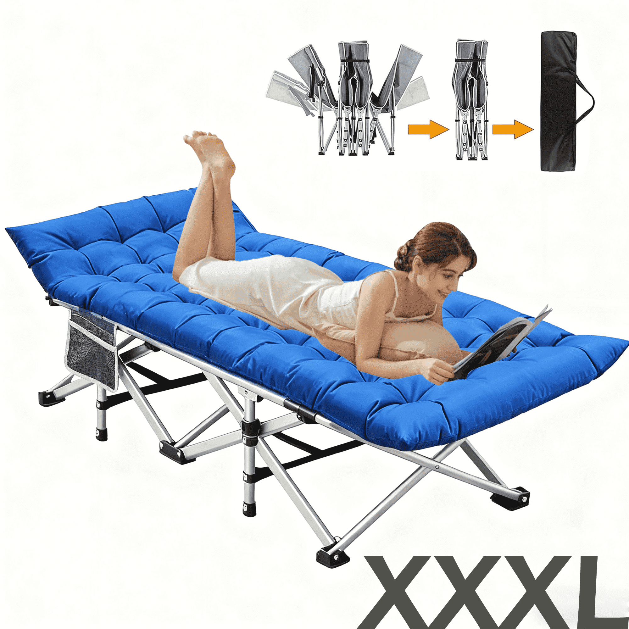 SERABETTO Oversized Camping Cot,XXXL-83*32in Folding Camping Cot Bed ...