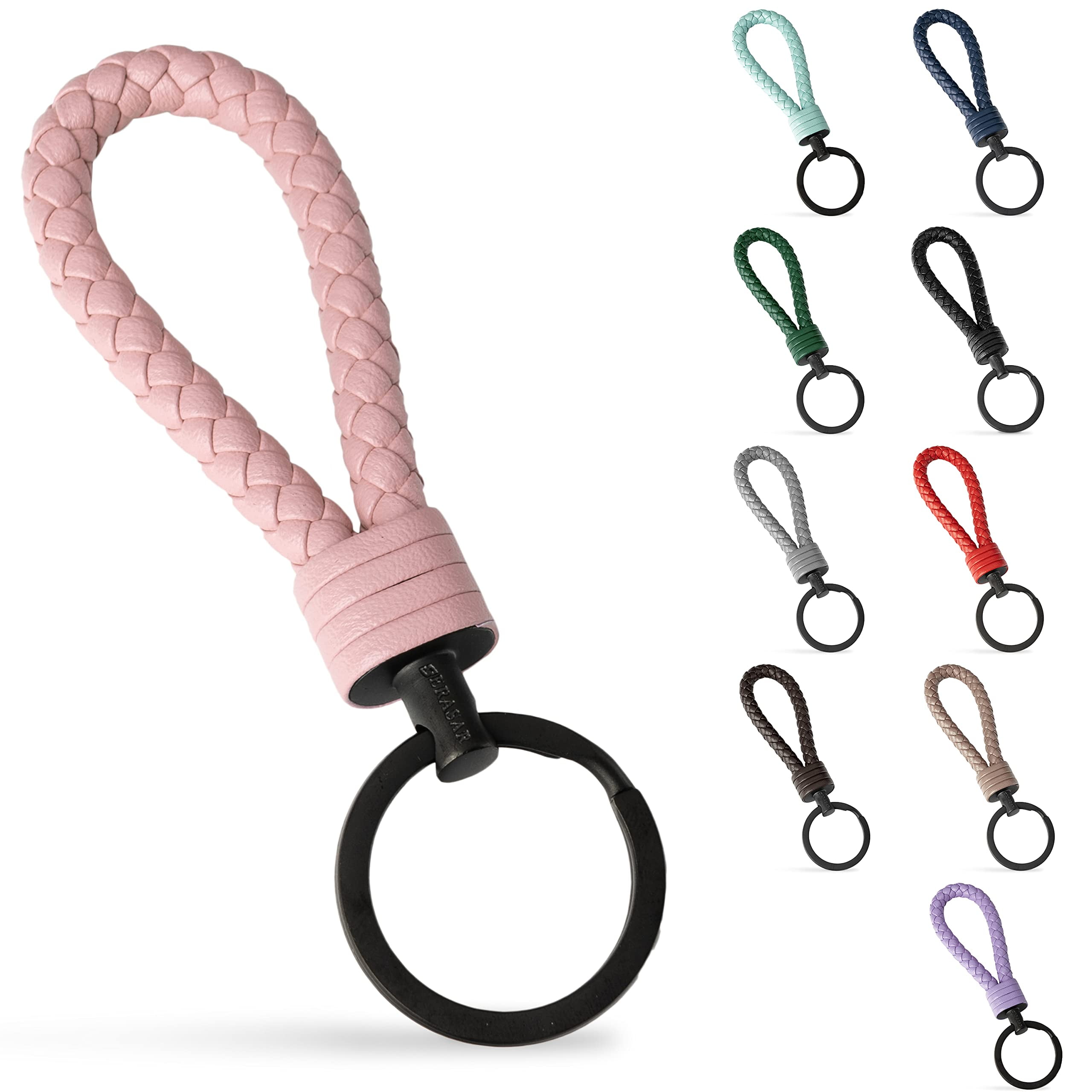 SERASAR Key Organizer Leather [Strong] Pink, Key Chains Women Pink ...